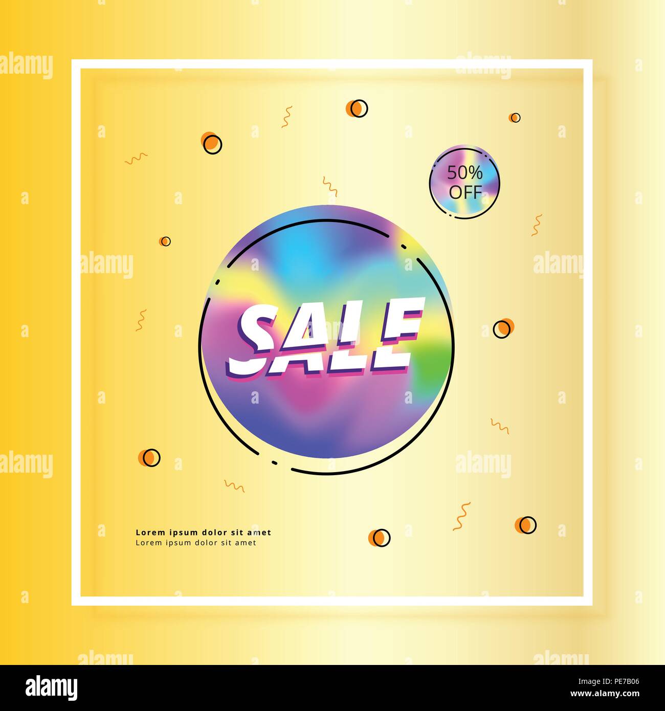 Sale card. Square banner for web. Vector illustration Stock Vector ...