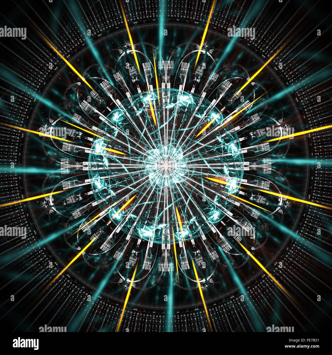 Quantum computer running, with motion elements Stock Photo - Alamy