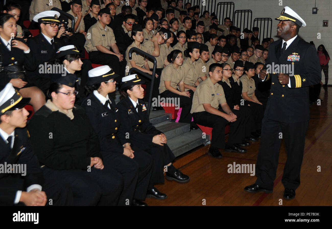 Speaks to navy junior reserve officers training corps njrotc cadets hi ...