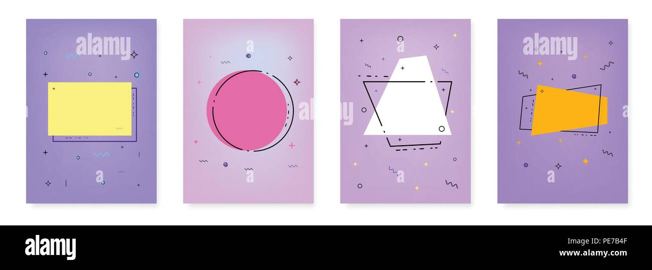 Set of vertical covers for graphic design. Backgrounds with geometric ...