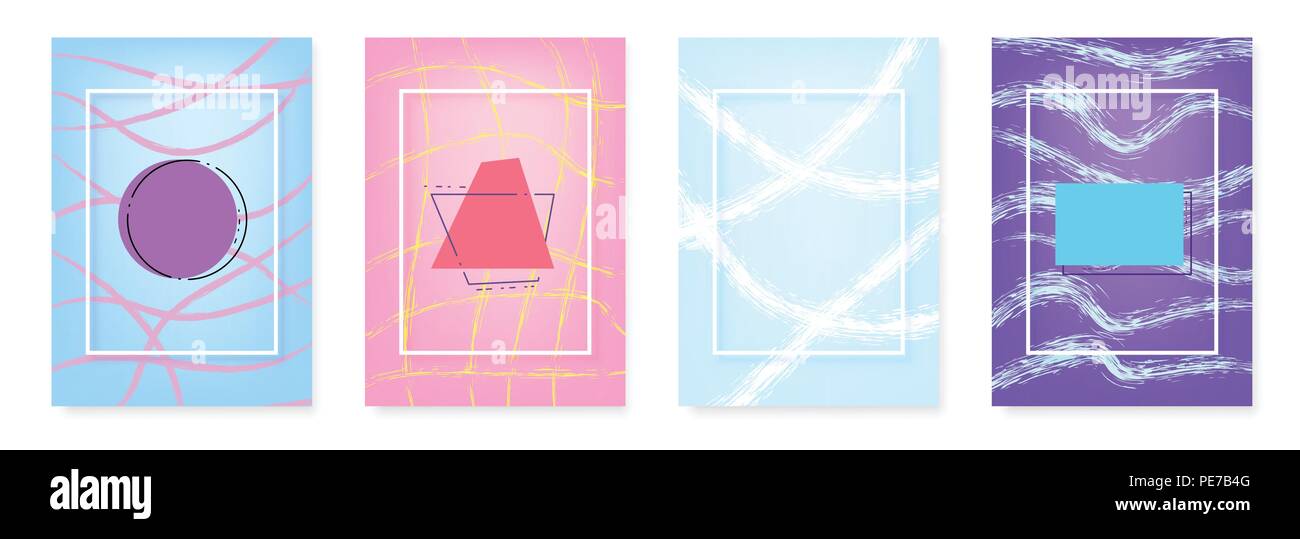 Set of vertical covers for graphic design. Backgrounds with geometric ...