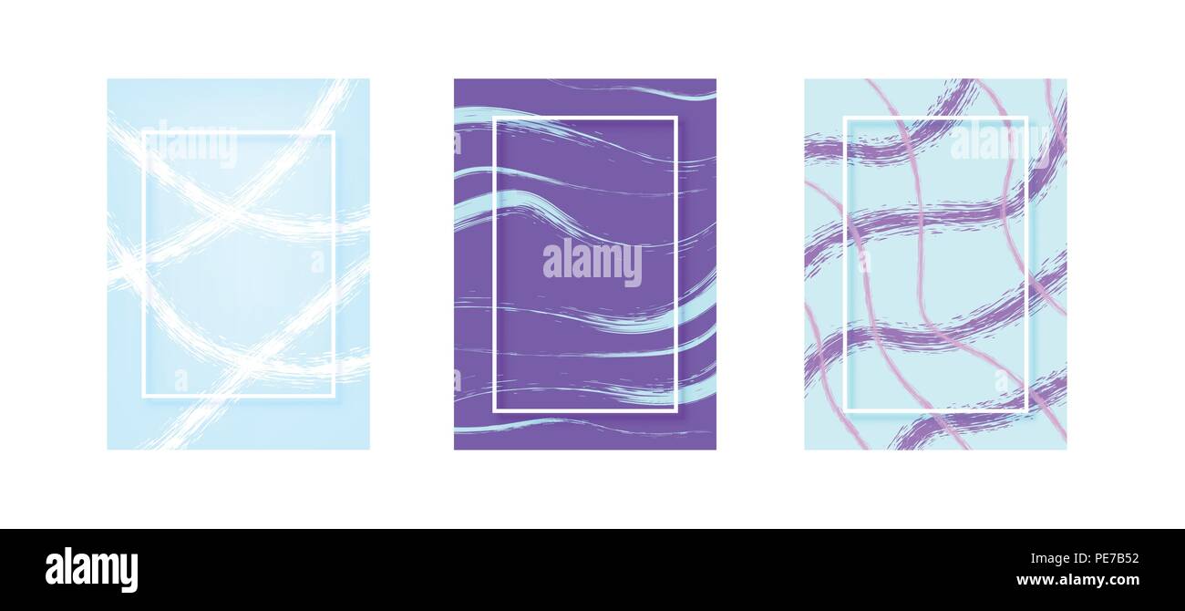 Set of vertical covers for graphic design. Background with brush ...