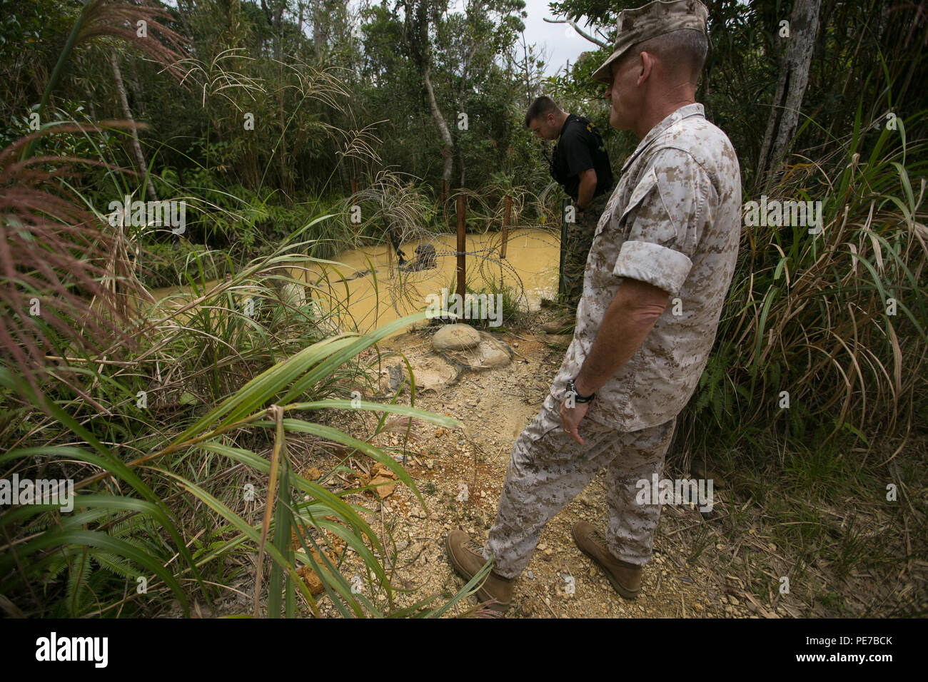 Maj. Gen. James W. Lukeman observes Marines completing the “Pit and ...