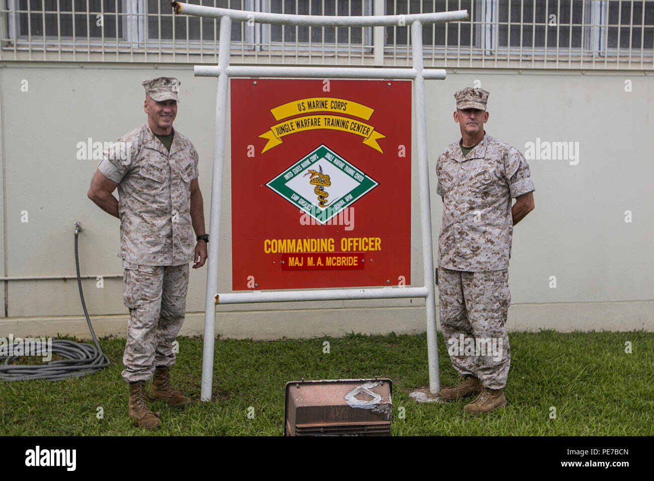 Maj. Gen. Richard Simcock, left, and Maj. Gen. James W. Lukeman pose ...