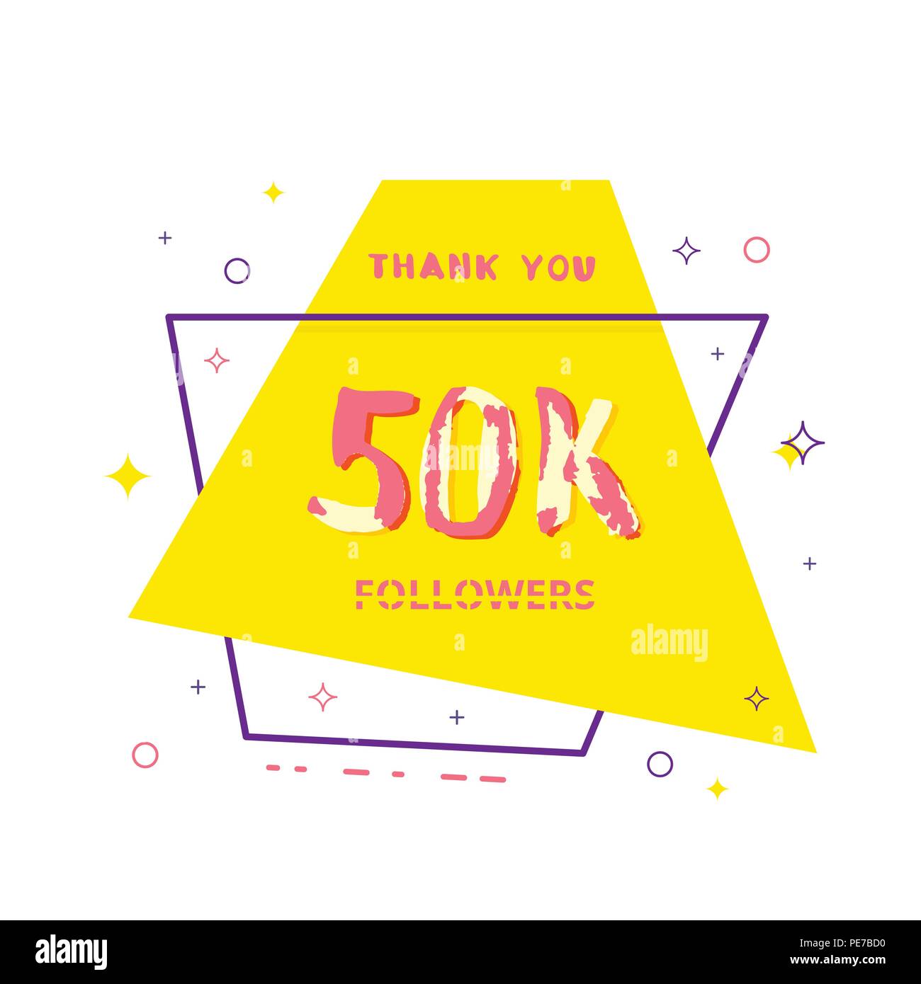 50k followers thank you card. Celebration 50000 subscribers geometric ...