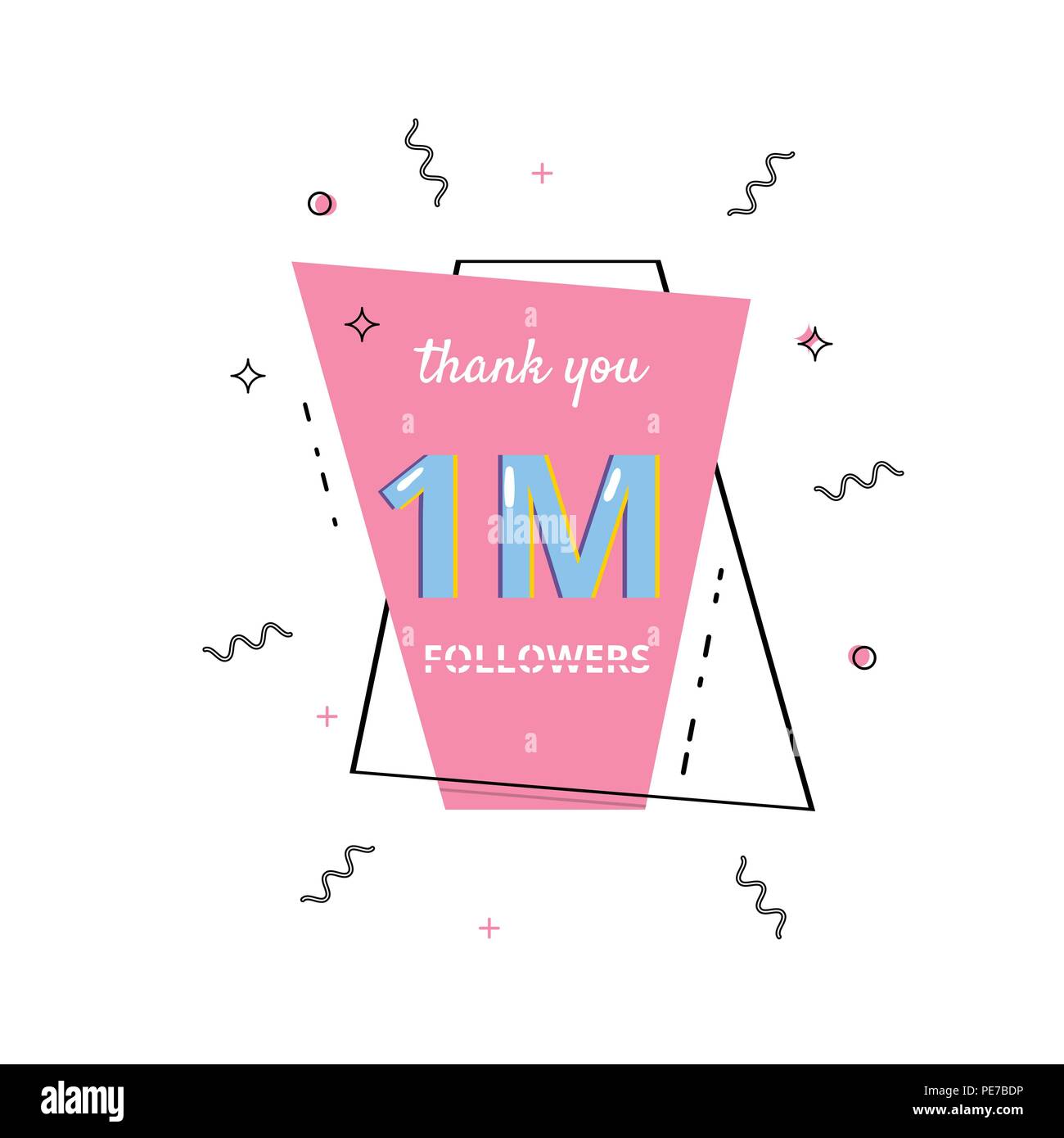 1M followers thank you card. Celebration 1 million subscribers ...