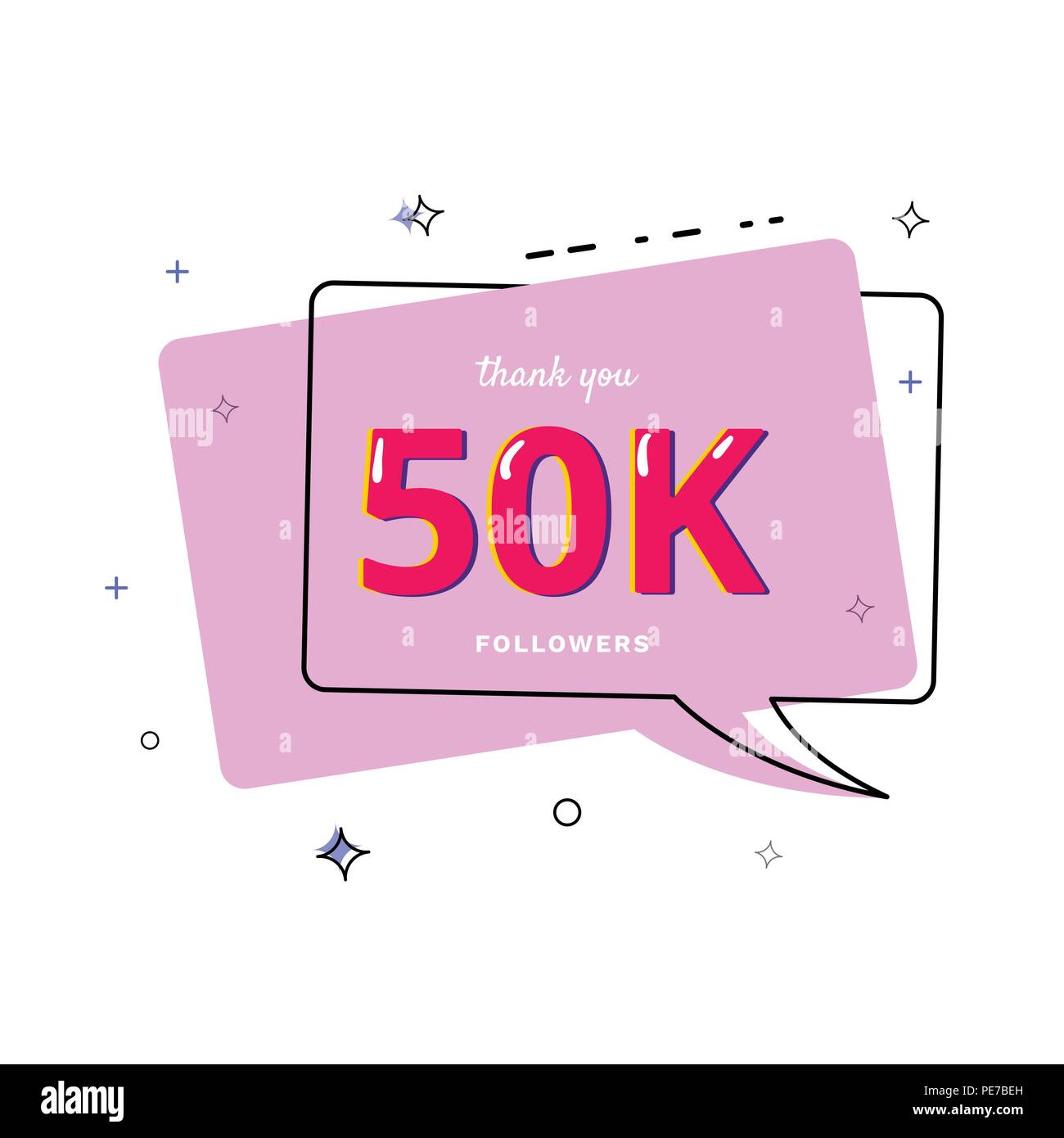 50k followers thank you card. Celebration 50000 subscribers geometric ...
