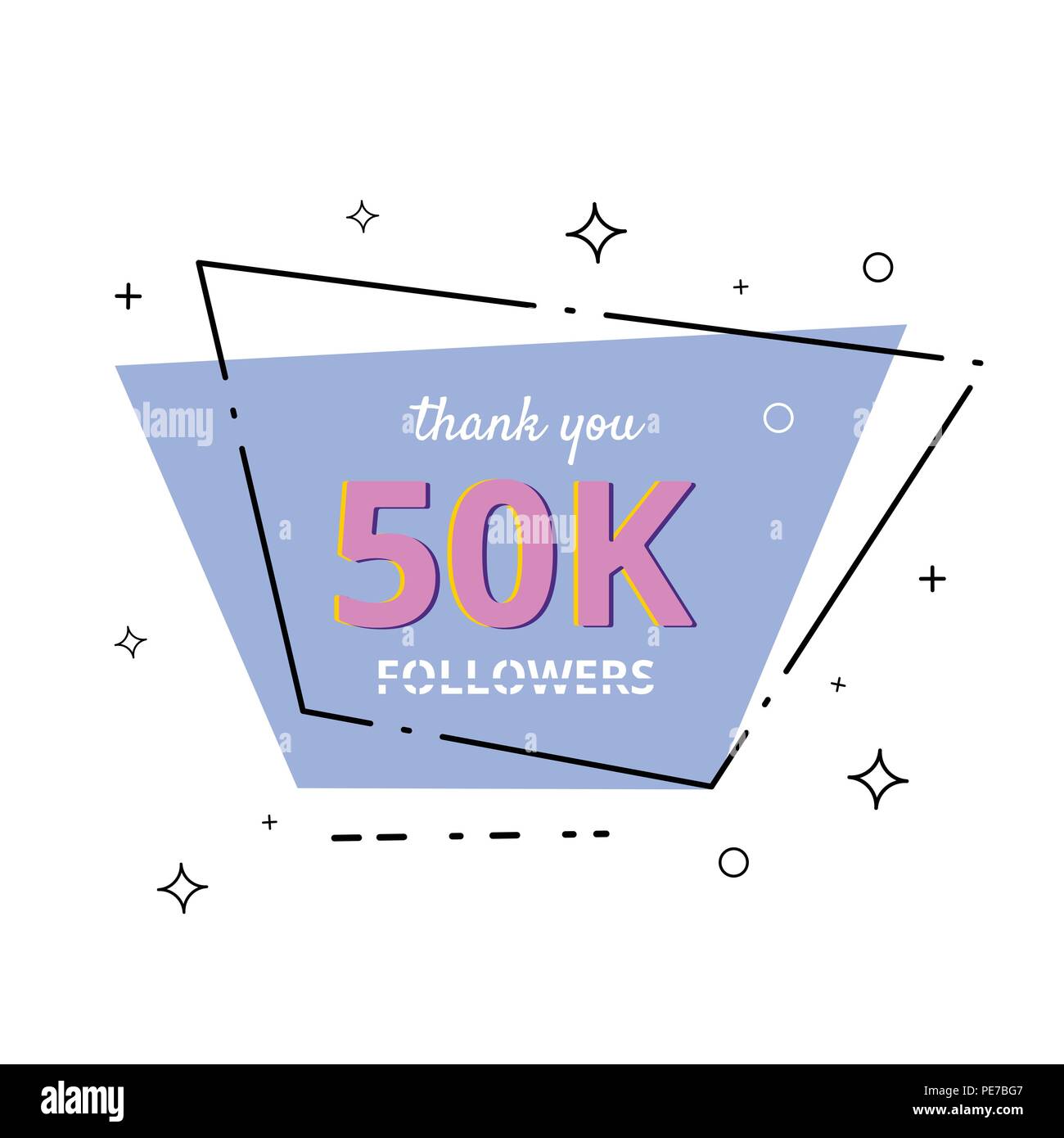 50k followers thank you card. Celebration 50000 subscribers geometric ...