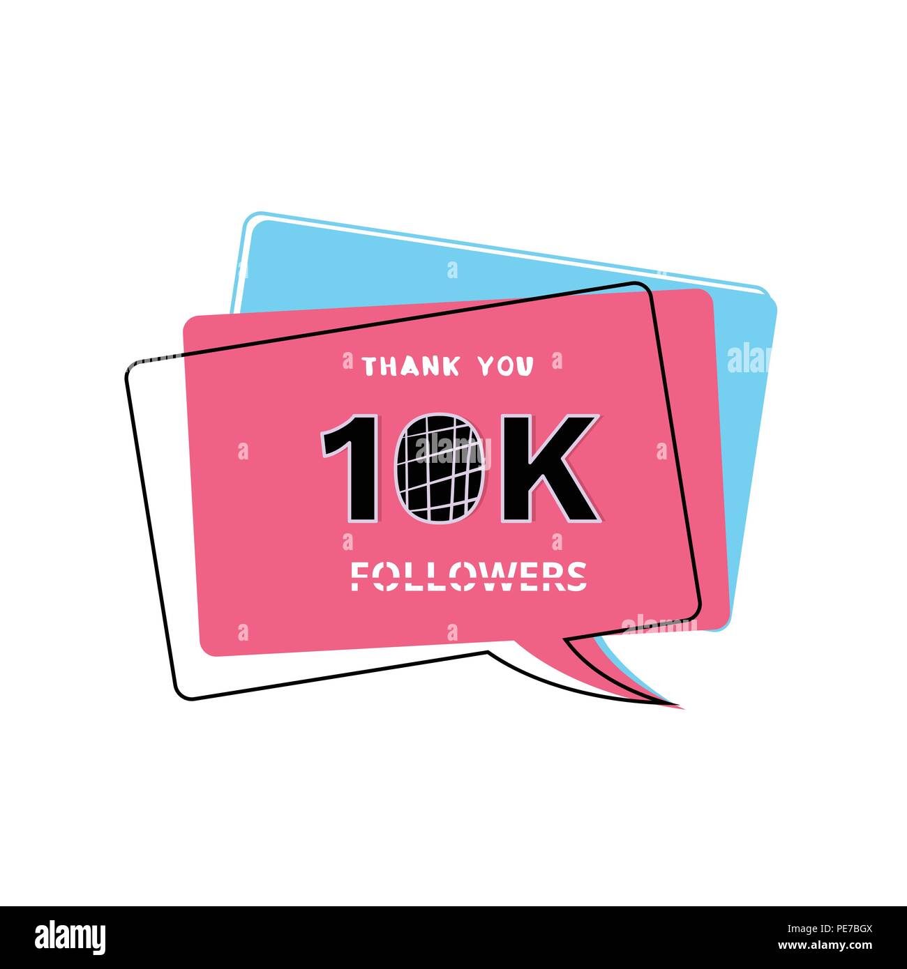 10k Followers Thank You Card Celebration 10000 Subscribers Geometric