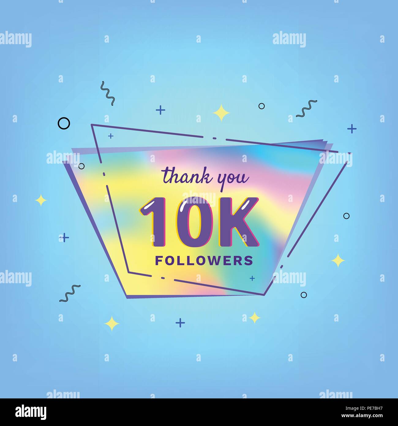 10k Followers Thank You Card Celebration 10000 Subscribers Geometric