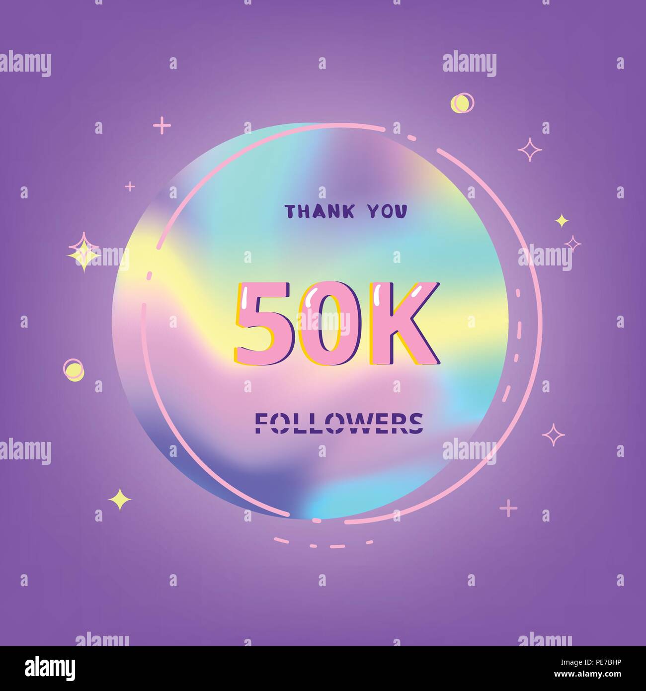 50k followers thank you card. Celebration 50000 subscribers geometric ...