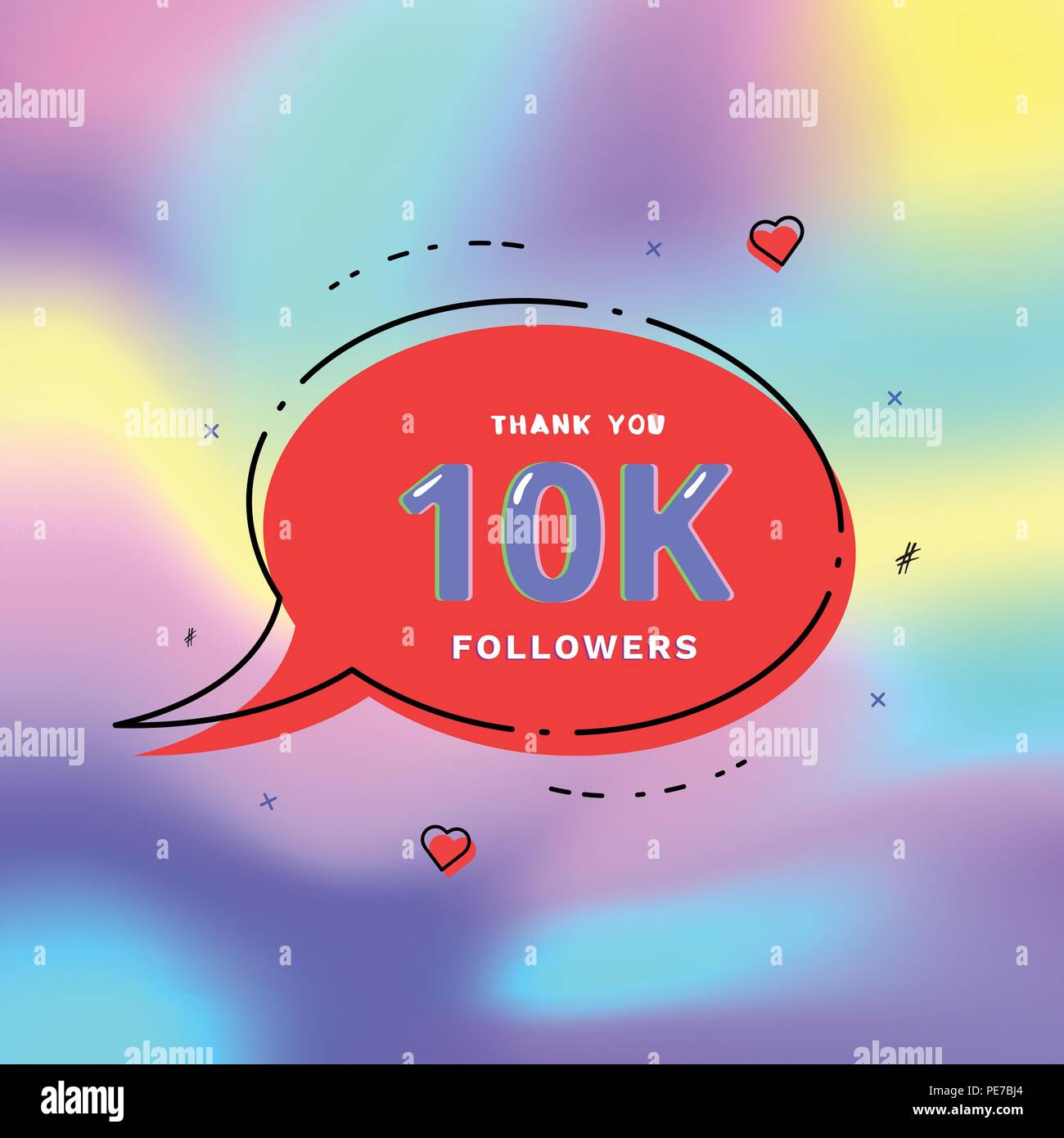10k Followers Thank You Card Celebration 10000 Subscribers Geometric