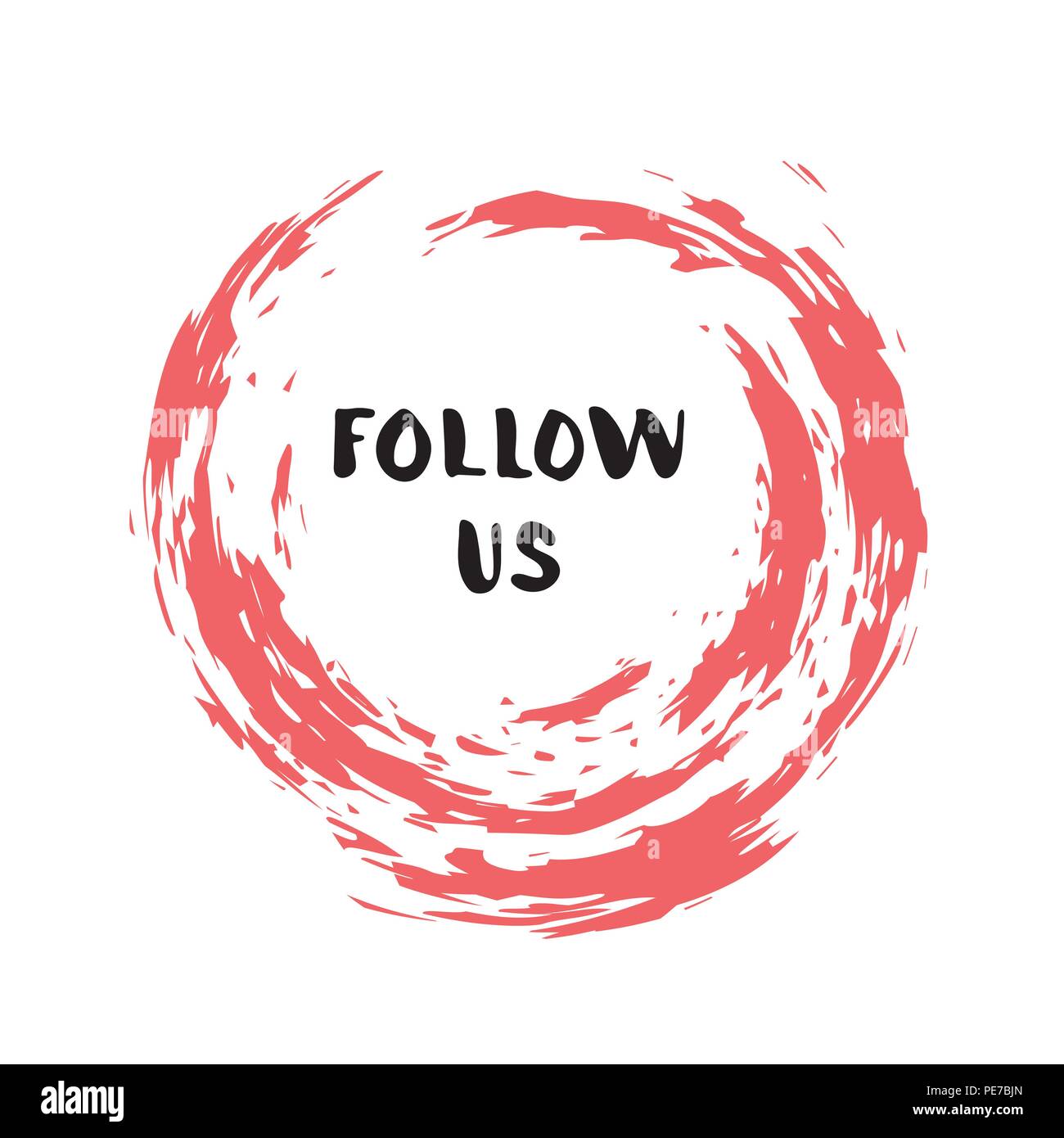 Follow us handwritten phrase. Vector illustration Stock Vector Image ...