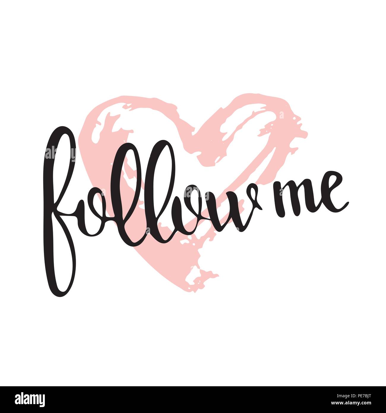 Follow me handwritten lettering. Vector illustration Stock Vector Image ...