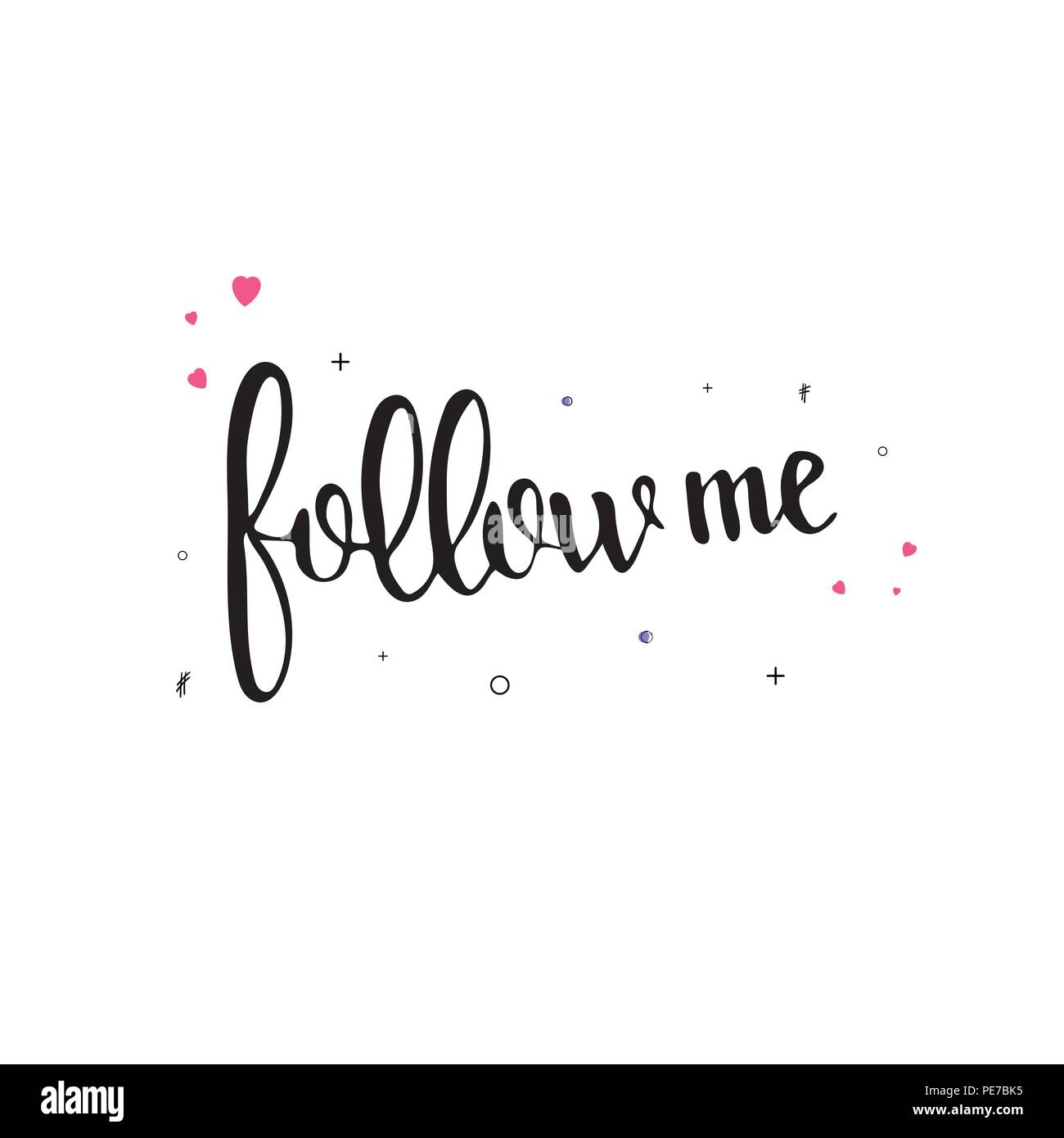 Follow me handwritten phrase. Vector illustration Stock Vector Image ...