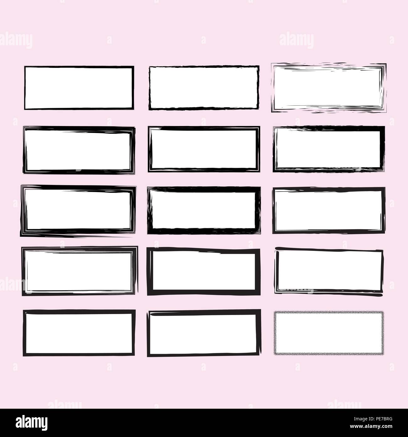 Set of grunge horizontal frames. Vector illustration Stock Vector Image ...