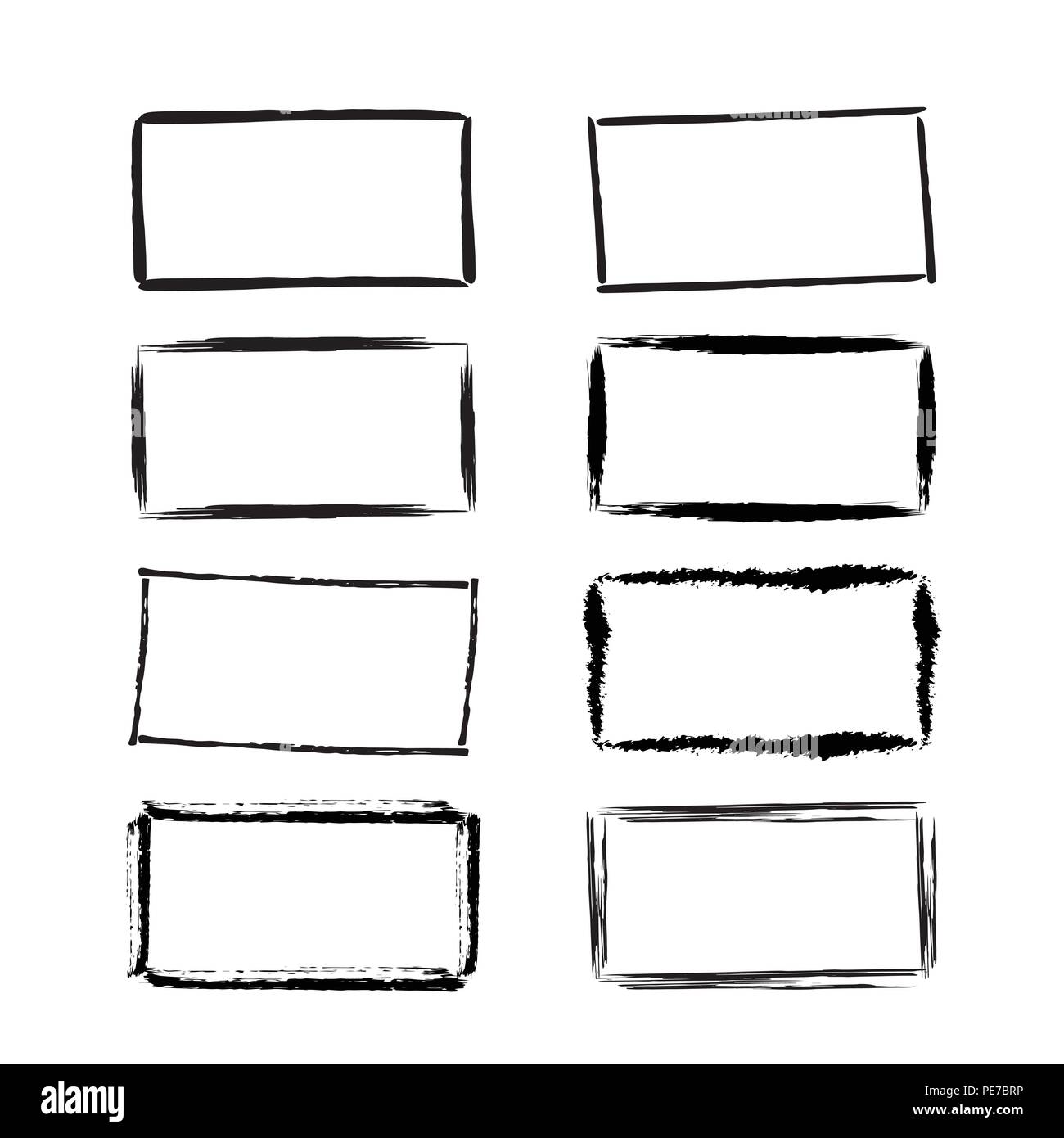 Set of grunge horizontal frames. Vector illustration Stock Vector Image ...