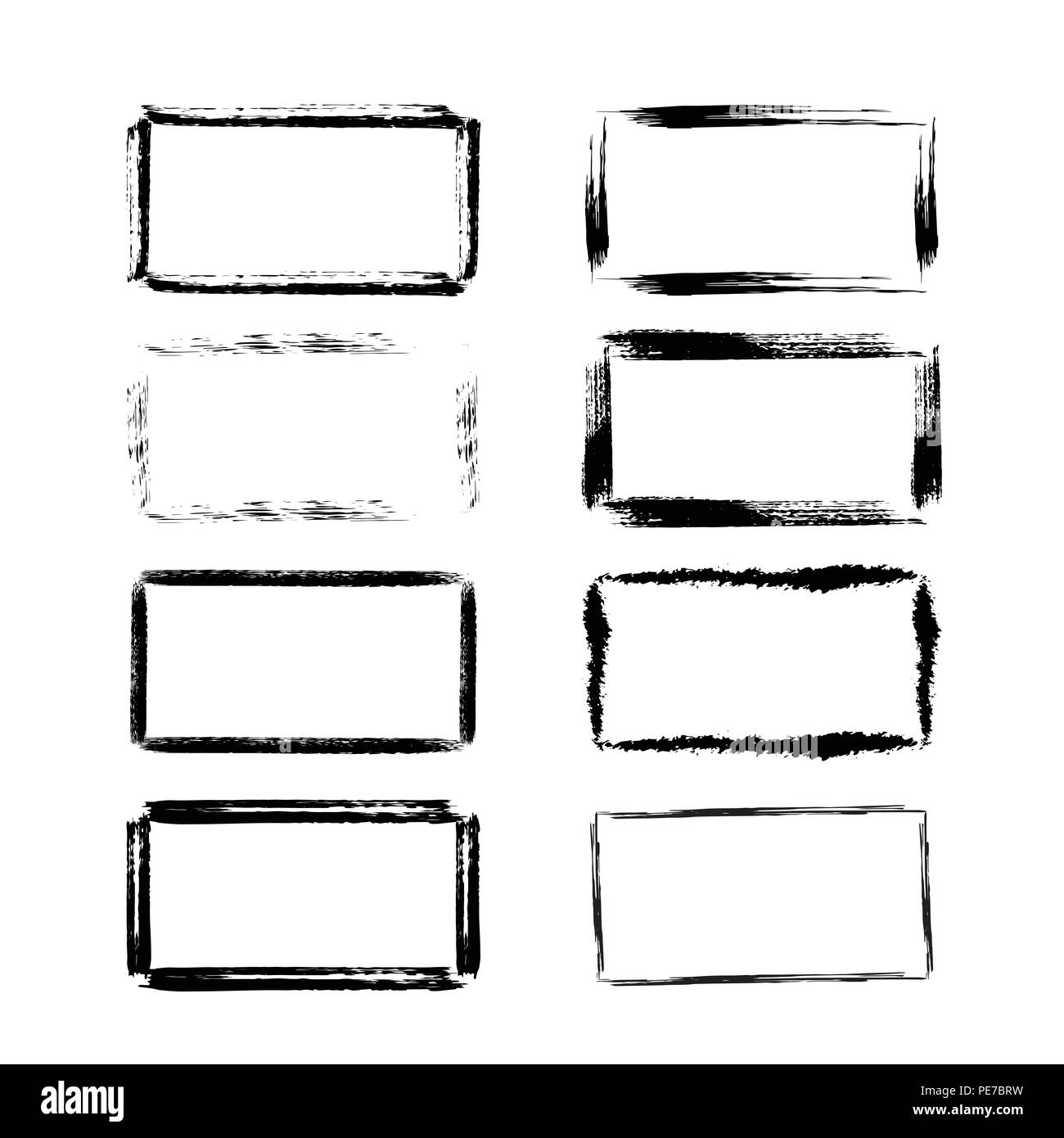 Set of grunge horizontal frames. Vector illustration Stock Vector Image ...