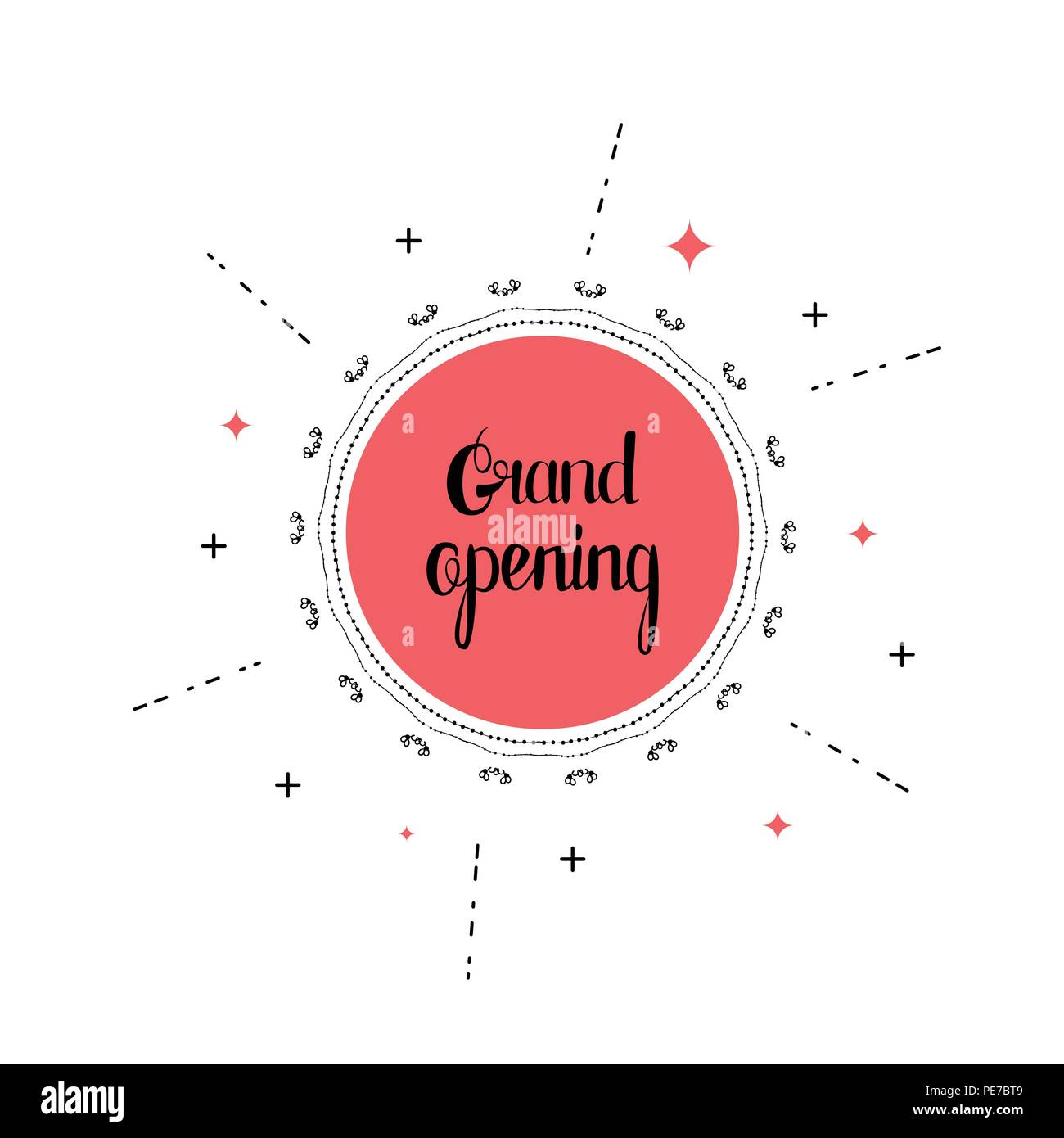 Grand opening banner isolated on white background. Vector illustration ...