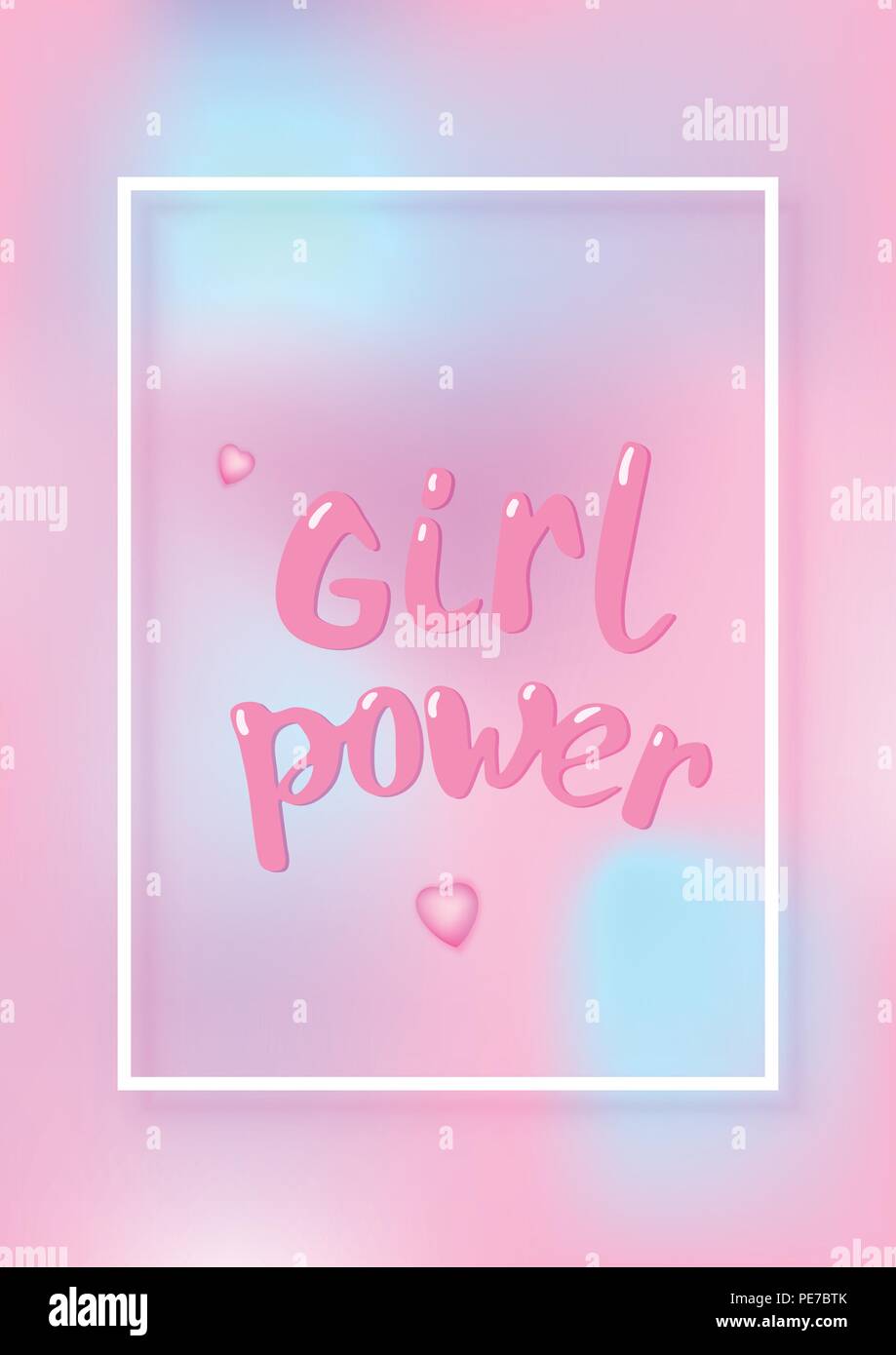 Girl Power vertical composition. Vector illustration Stock Vector Image ...