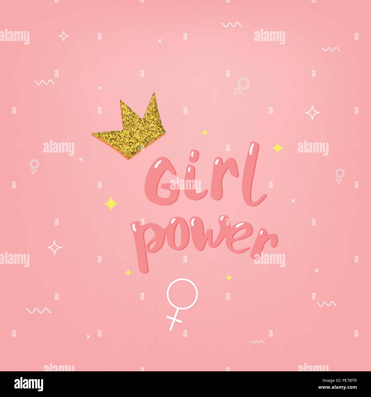 Girl Power composition. Vector illustration Stock Vector Image & Art ...