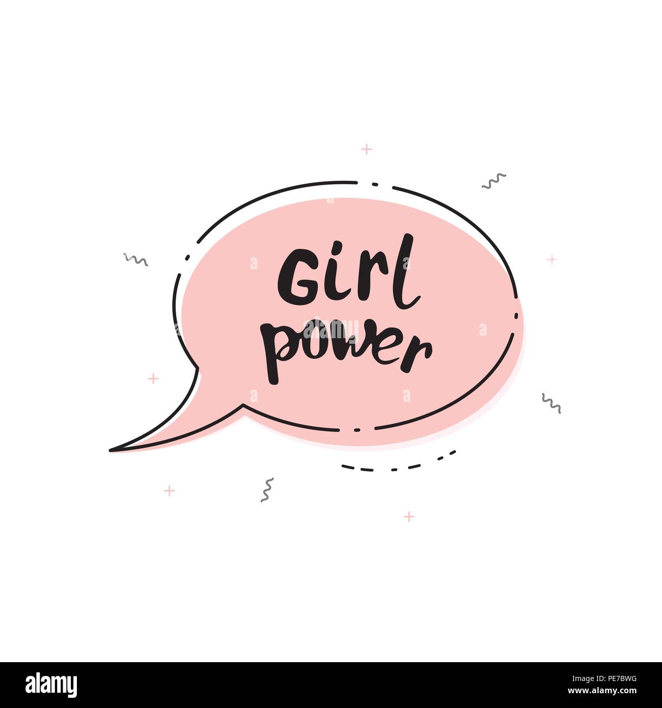 Girl power quote with speech bubble. Vector illustration Stock Vector ...