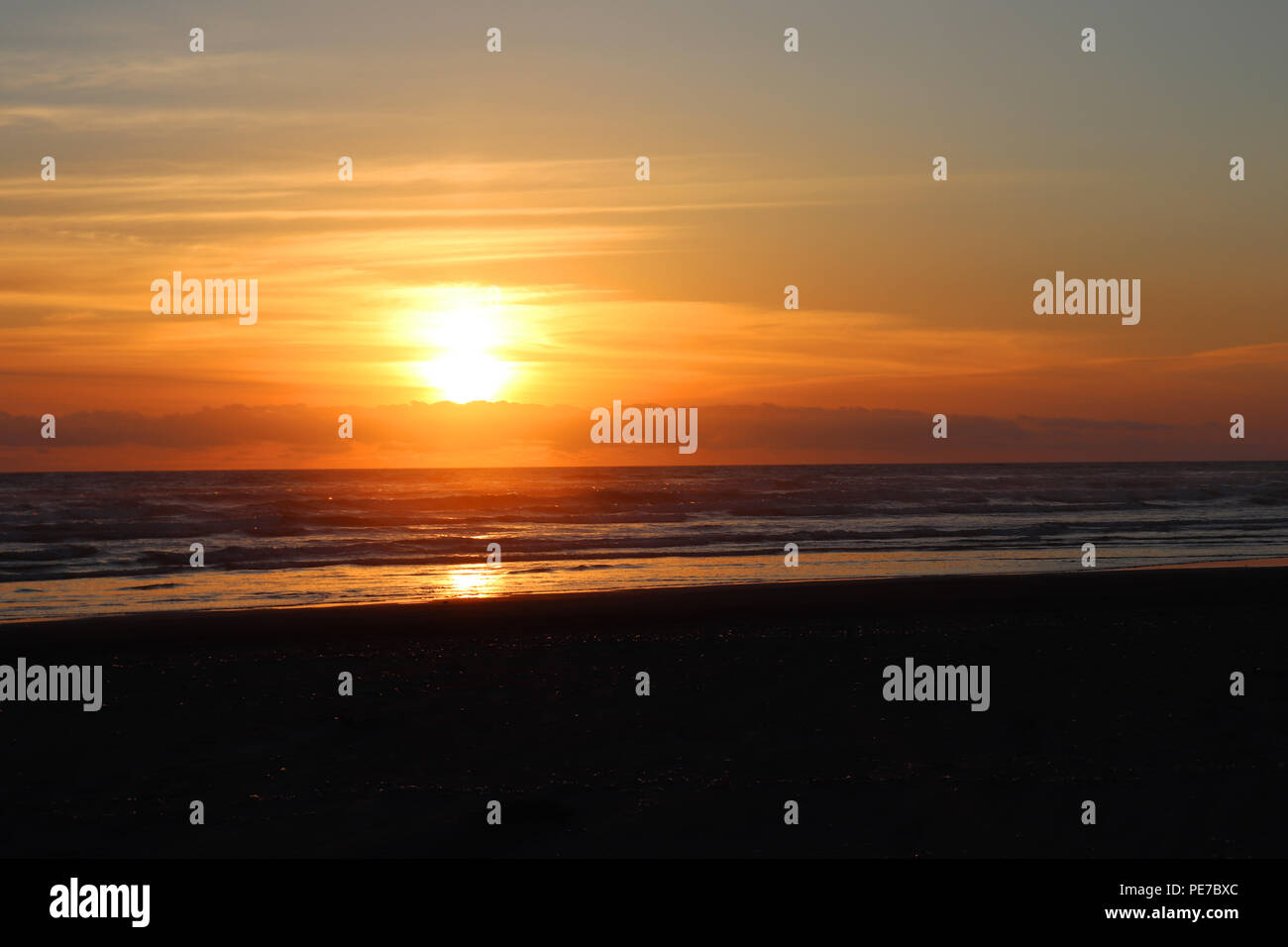 Sunset at Ocean City Beach Stock Photo - Alamy