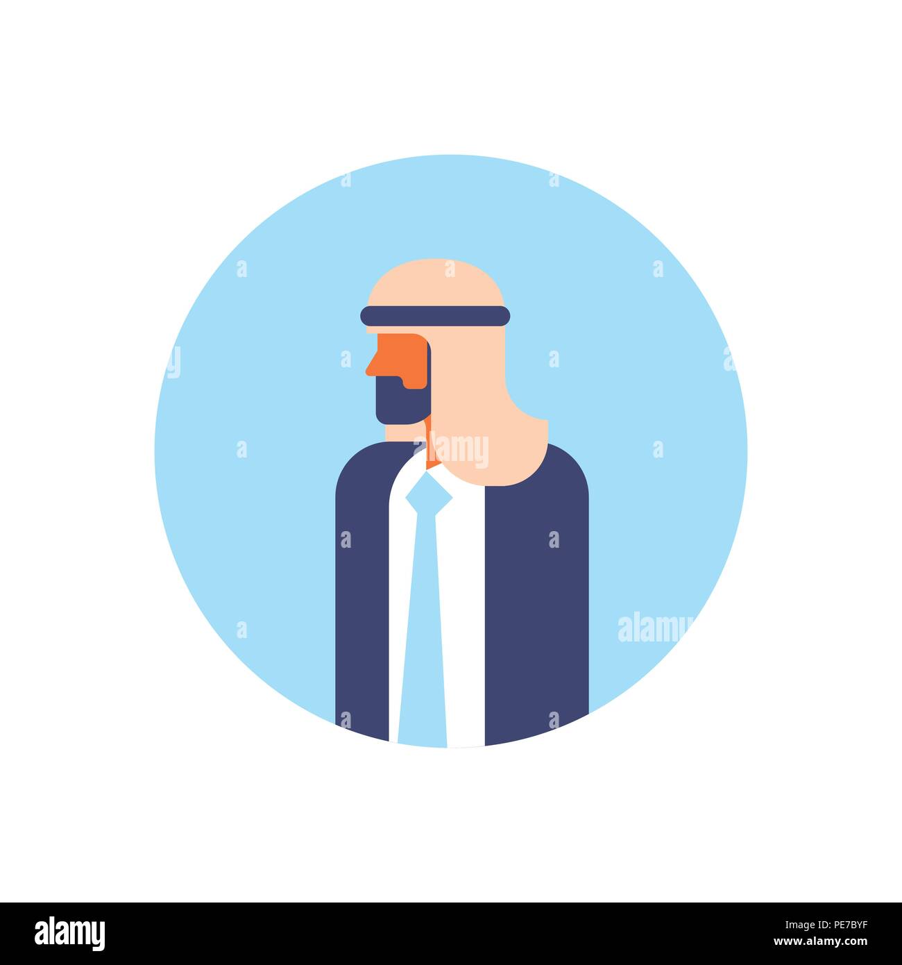 Arabic man beard profile avatar icon arab businessman portrait male ...