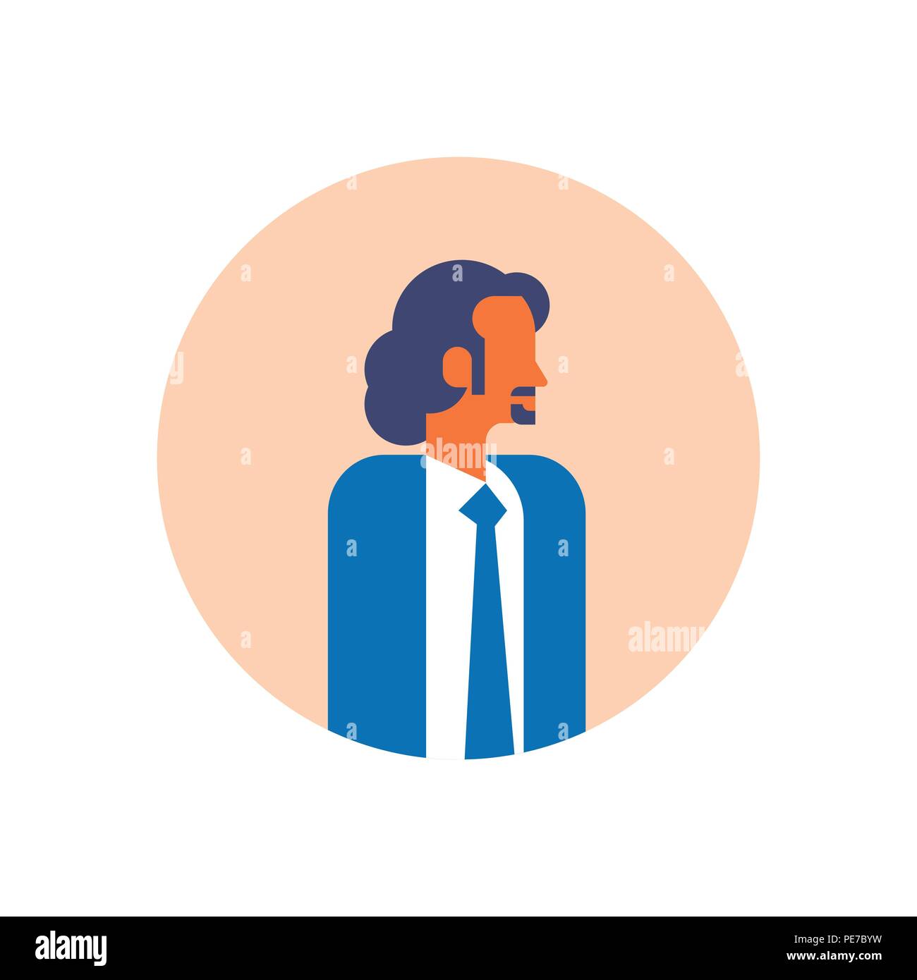 Arabic man beard profile avatar icon arab businessman portrait male ...