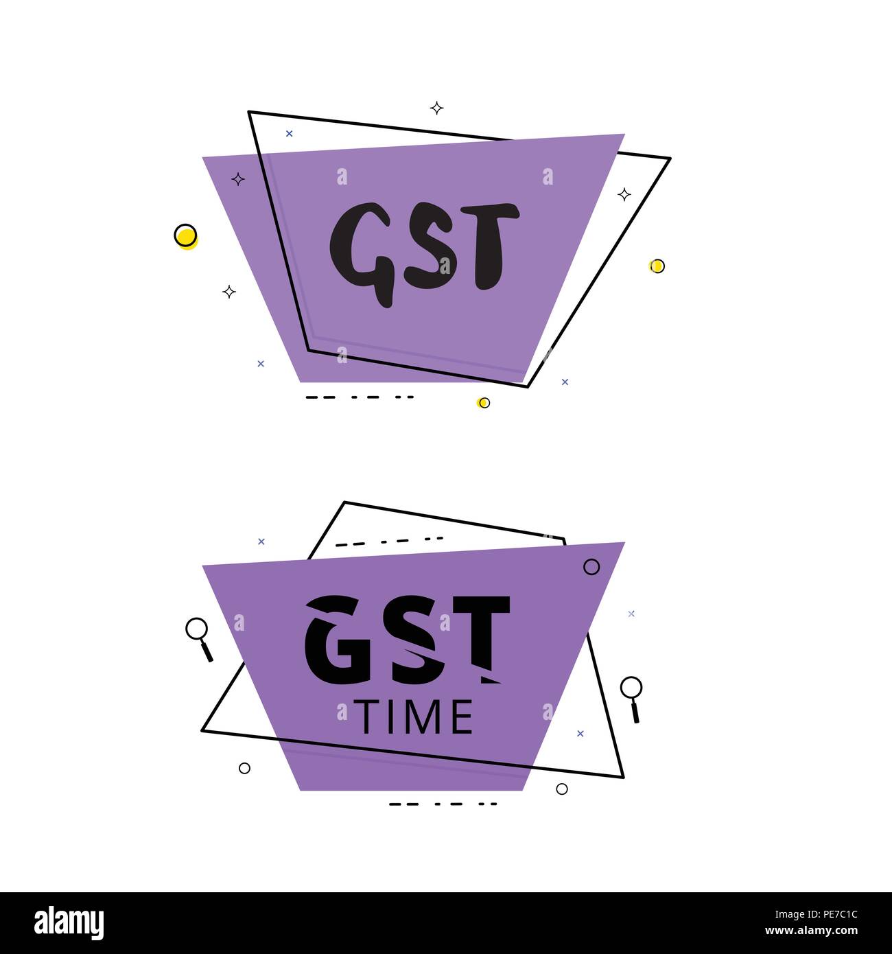 Set of GST trapezium banner. Vector illustration Stock Vector Image ...