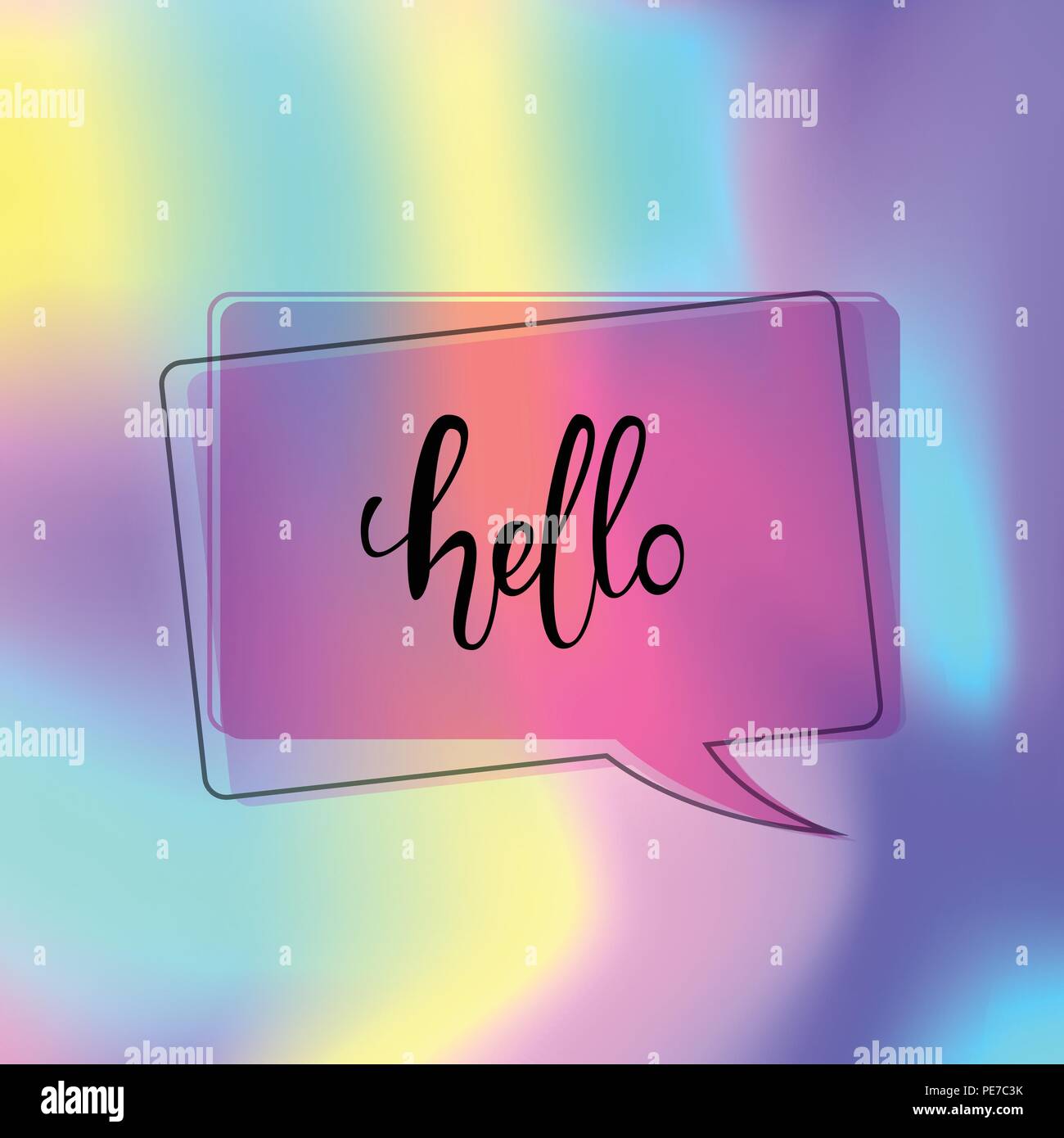 Hello banner. Handwritten lettering with decoration. Vector ...