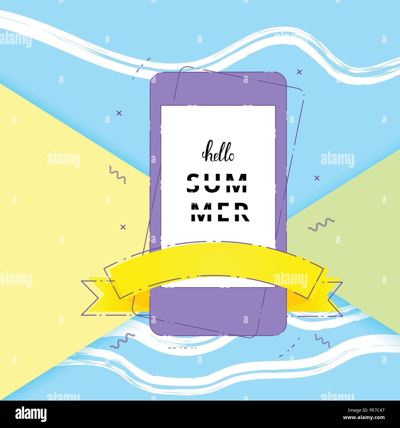 Hello Summer banner. Vector illustration Stock Vector Image & Art - Alamy