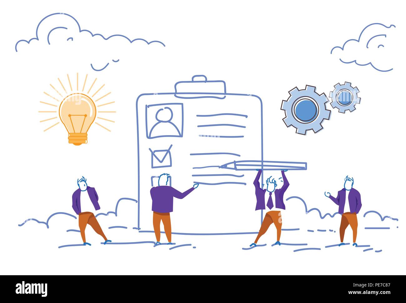 recruitment human resource management checklist profile resume concept ...