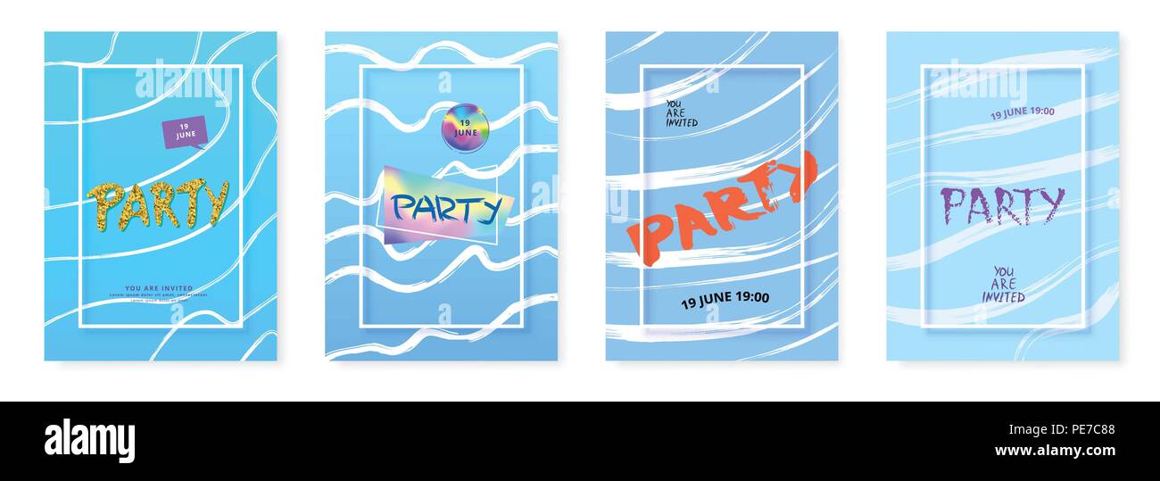 Set of Vertical Party banners. Template for holiday design. Vector ...