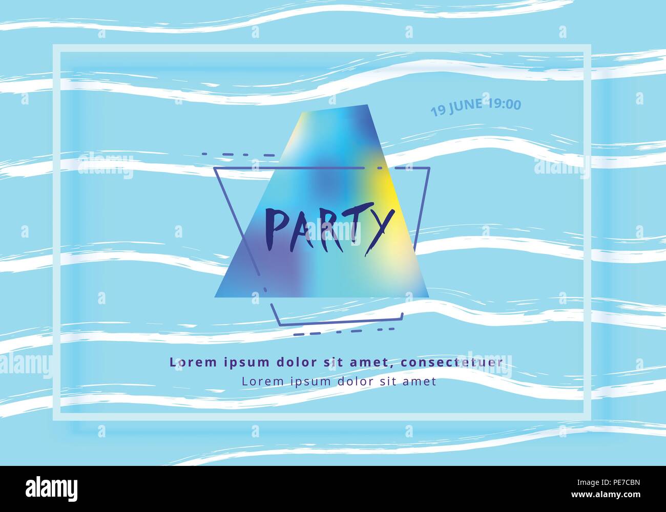 Horizontal Party flyer. Holography elements. Template for holiday ...