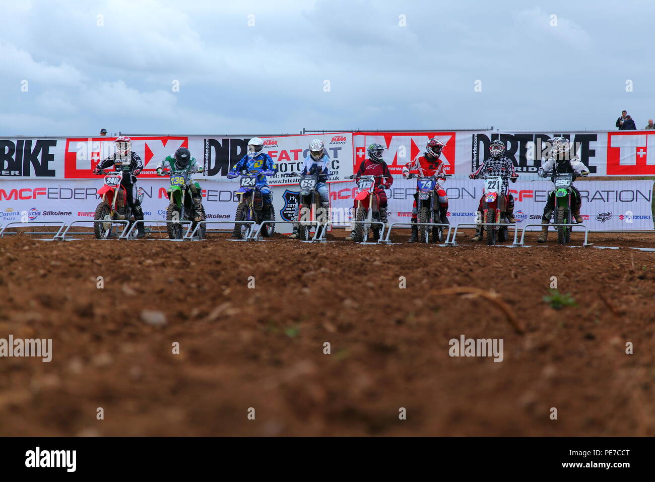 Dirt bike racing at Fat Cat Moto Parc Stock Photo - Alamy