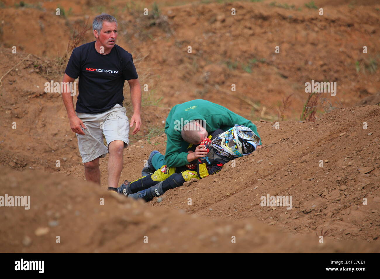 Dirt bike racing at Fat Cat Moto Parc Stock Photo - Alamy