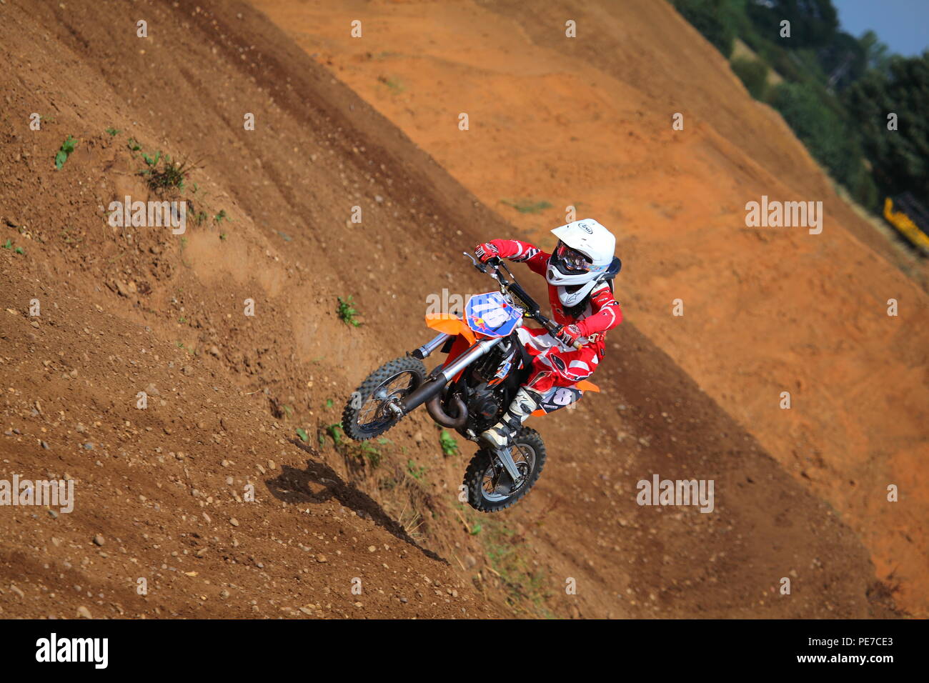 Dirt bike racing at Fat Cat Moto Parc Stock Photo - Alamy