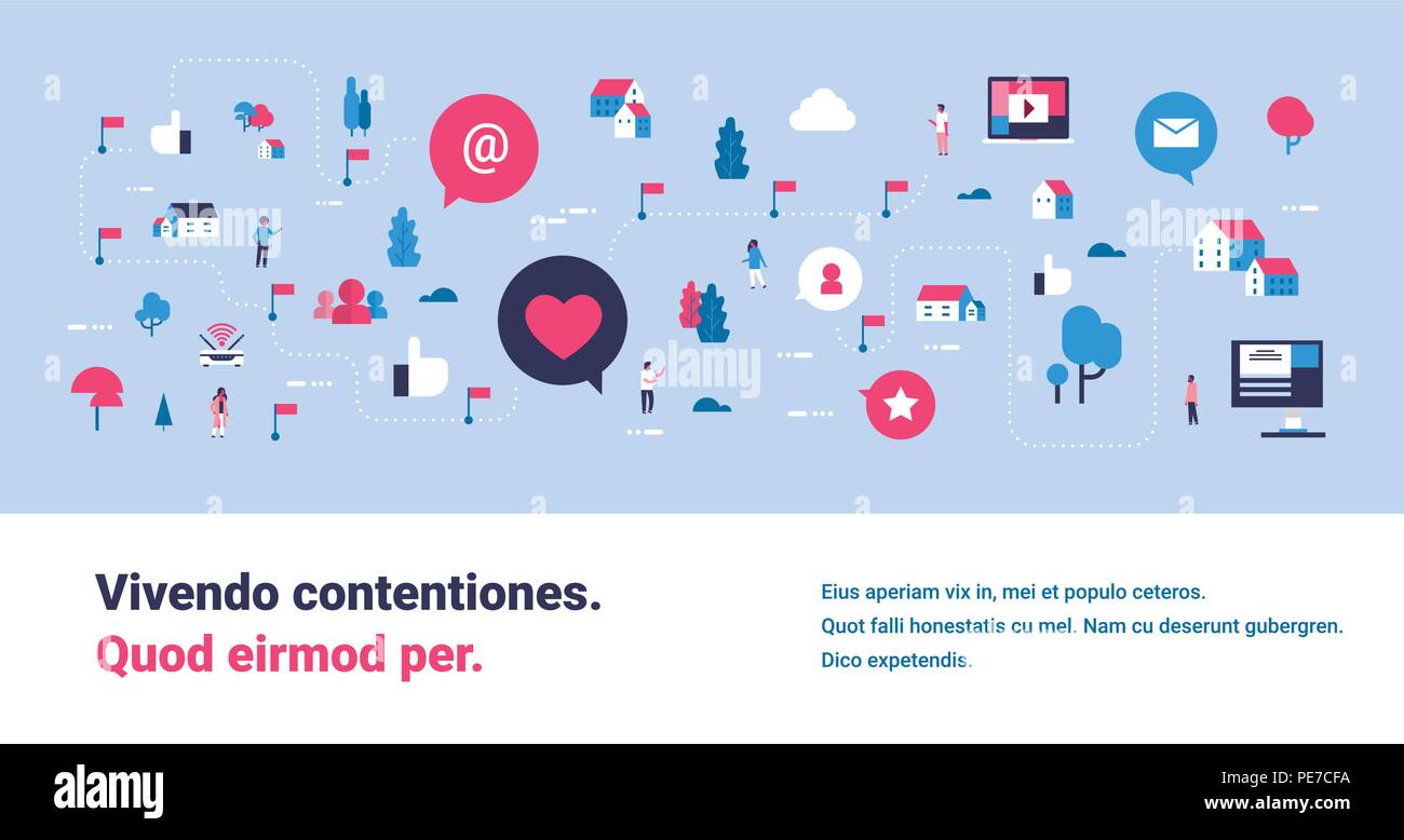 social media map isometric icon smartphone laptop application online ...