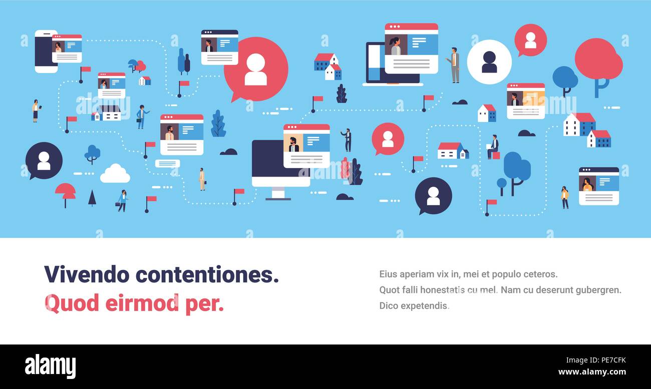 social profiling map online media isometric network interface design ...