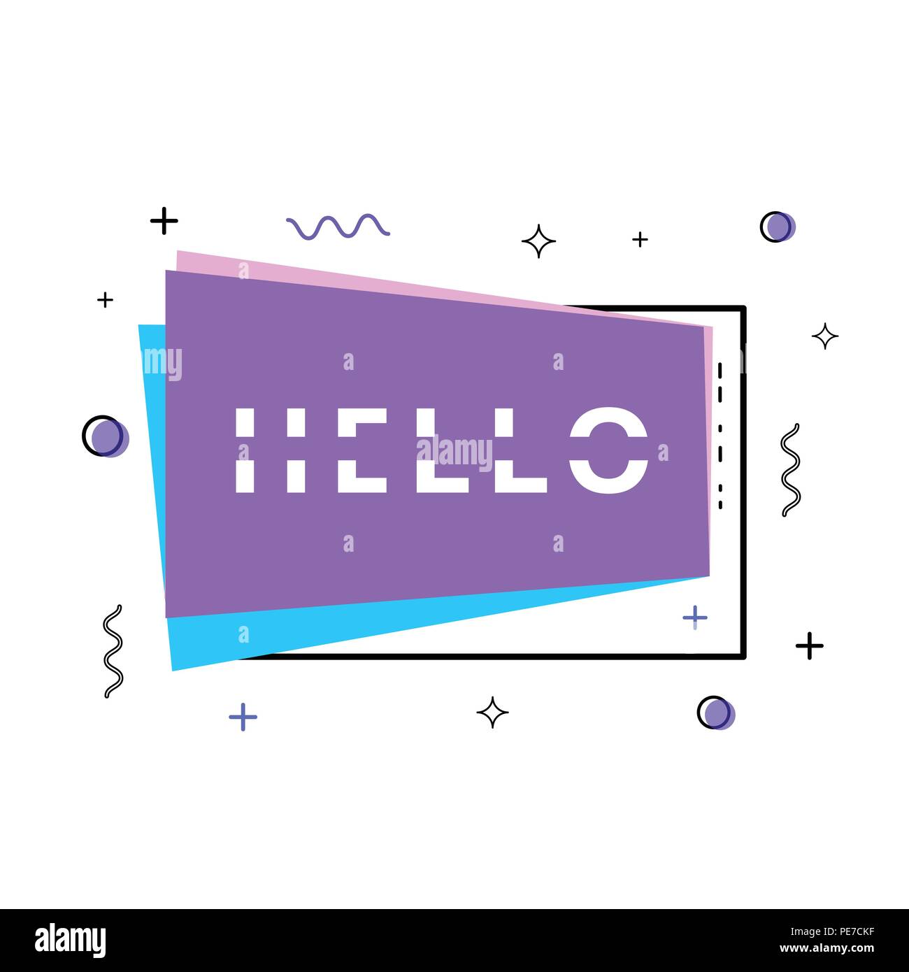 Hello card isolated on white background. Vector illustration Stock ...