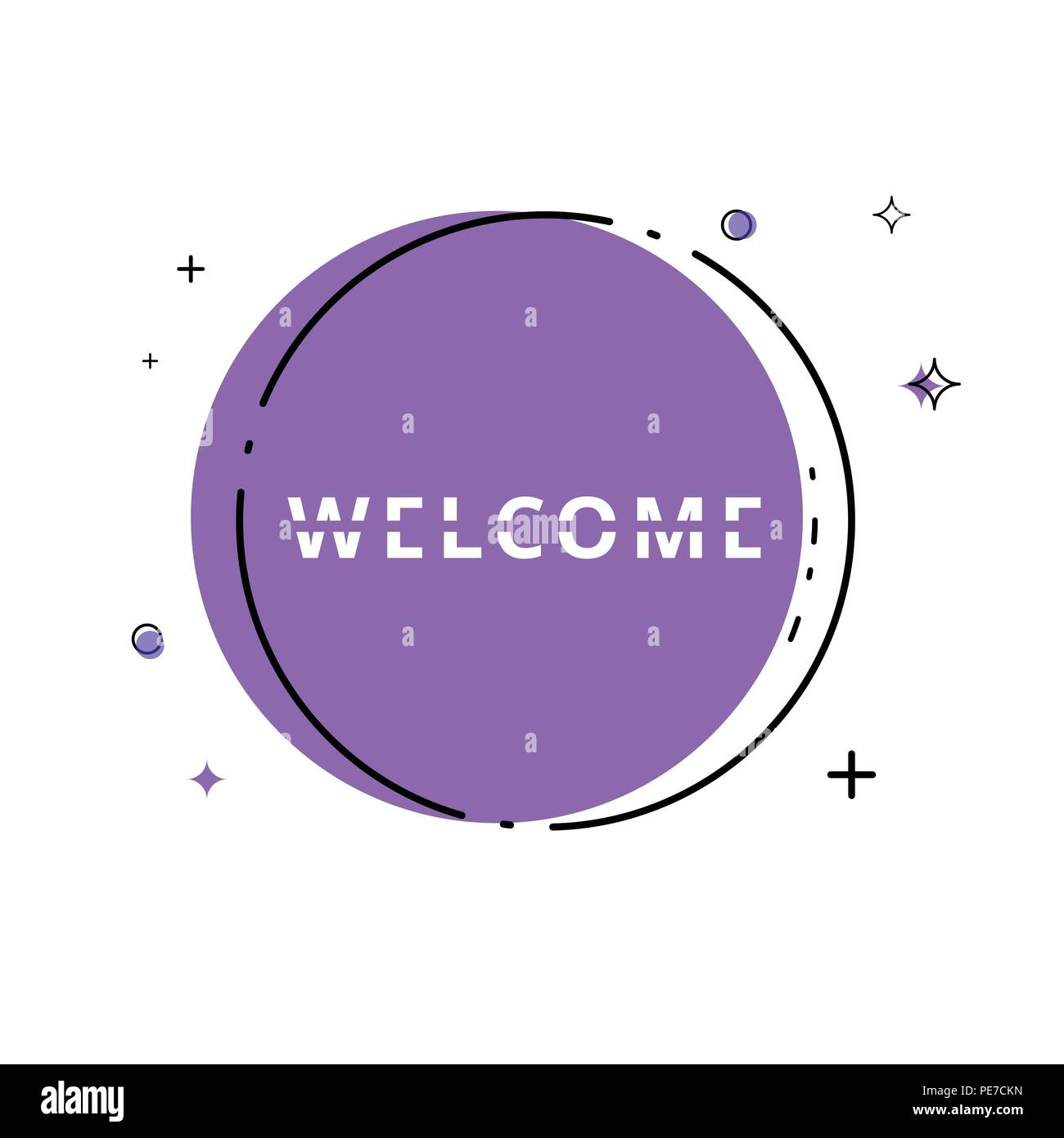 Welcome card isolated on white background. Vector illustration Stock ...