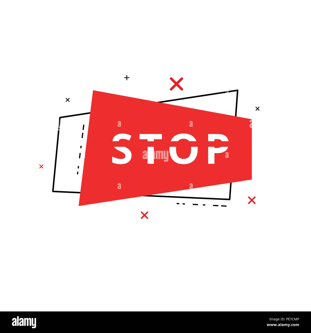 Stop card isolated on white background. Vector illustration Stock ...