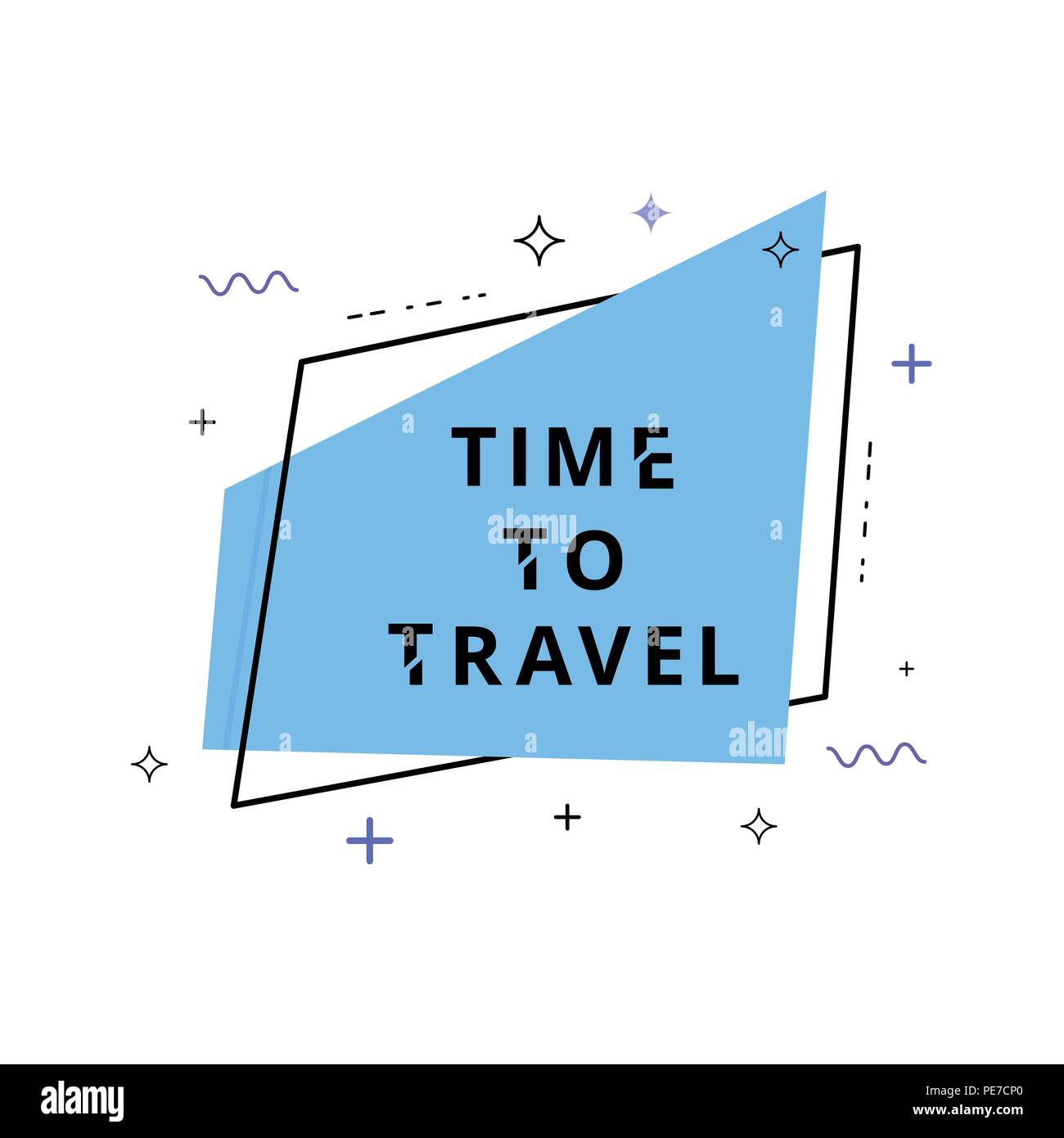 Time to Travel card isolated on white background. Vector illustration ...