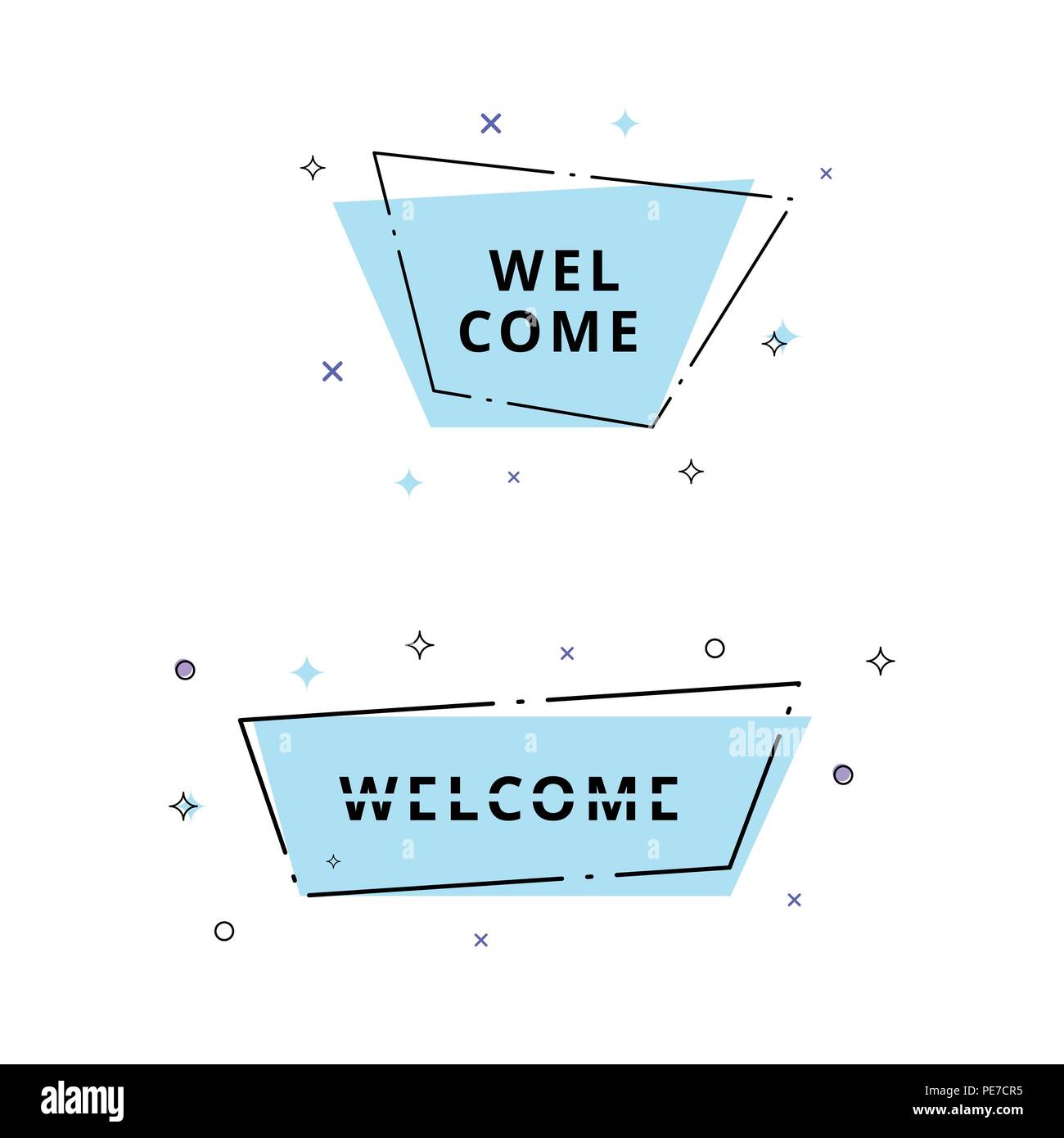 Welcome cards isolated on white background. Vector illustration Stock ...