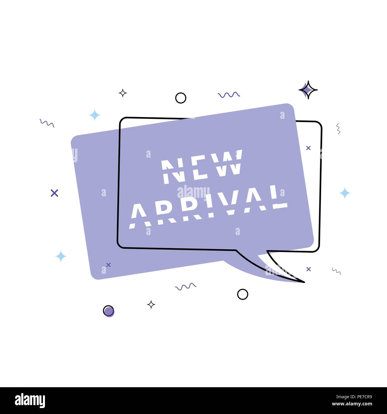 New Arrival card isolated on white background. Vector illustration ...