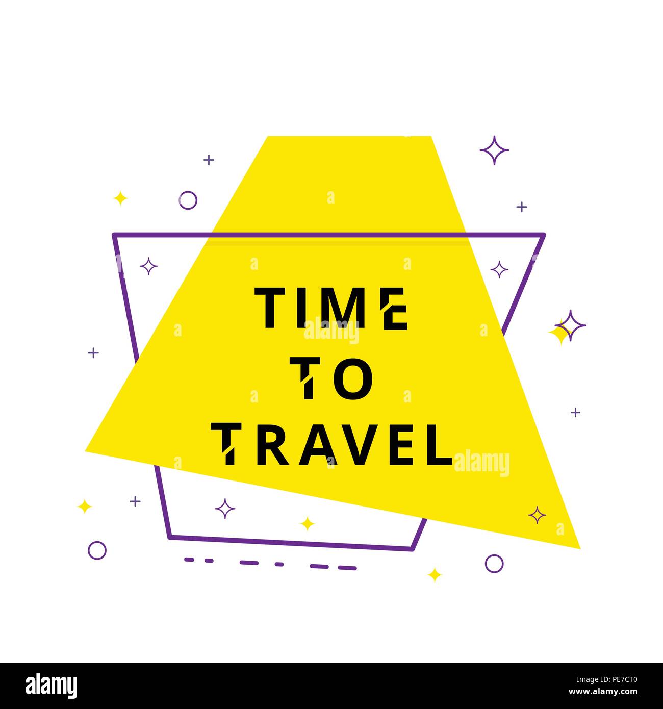Time to Travel card isolated on white background. Vector illustration ...