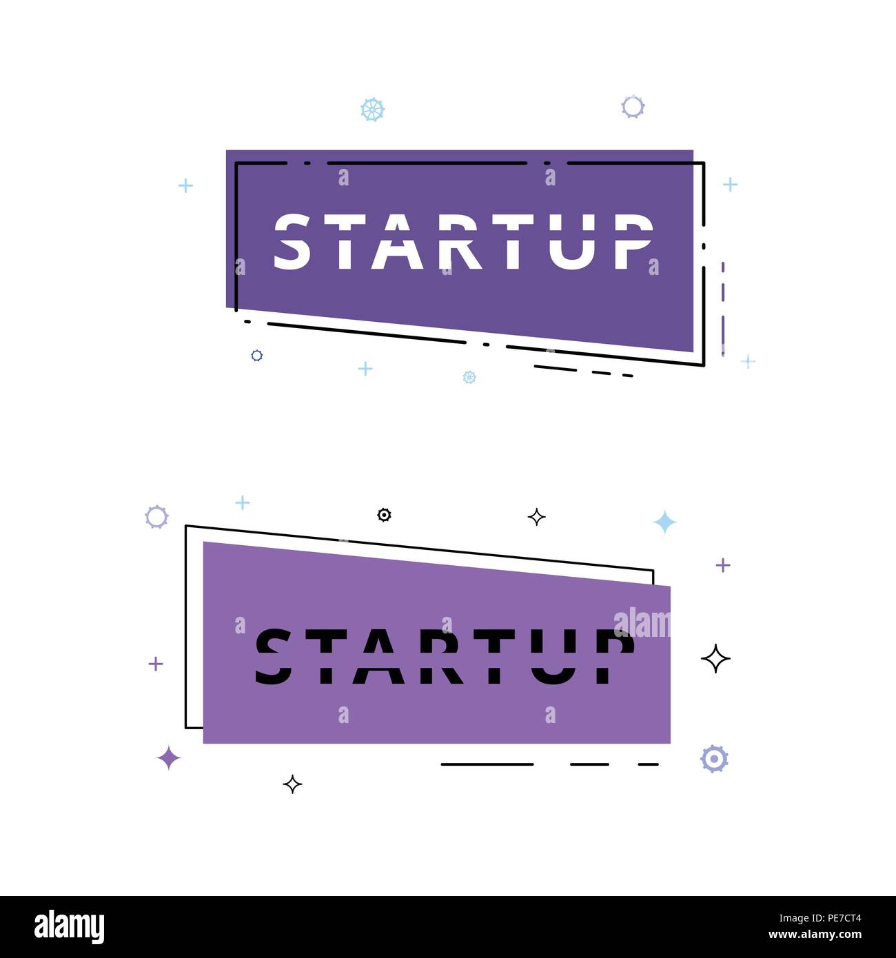 Startup cards isolated on white background. Vector illustration Stock ...