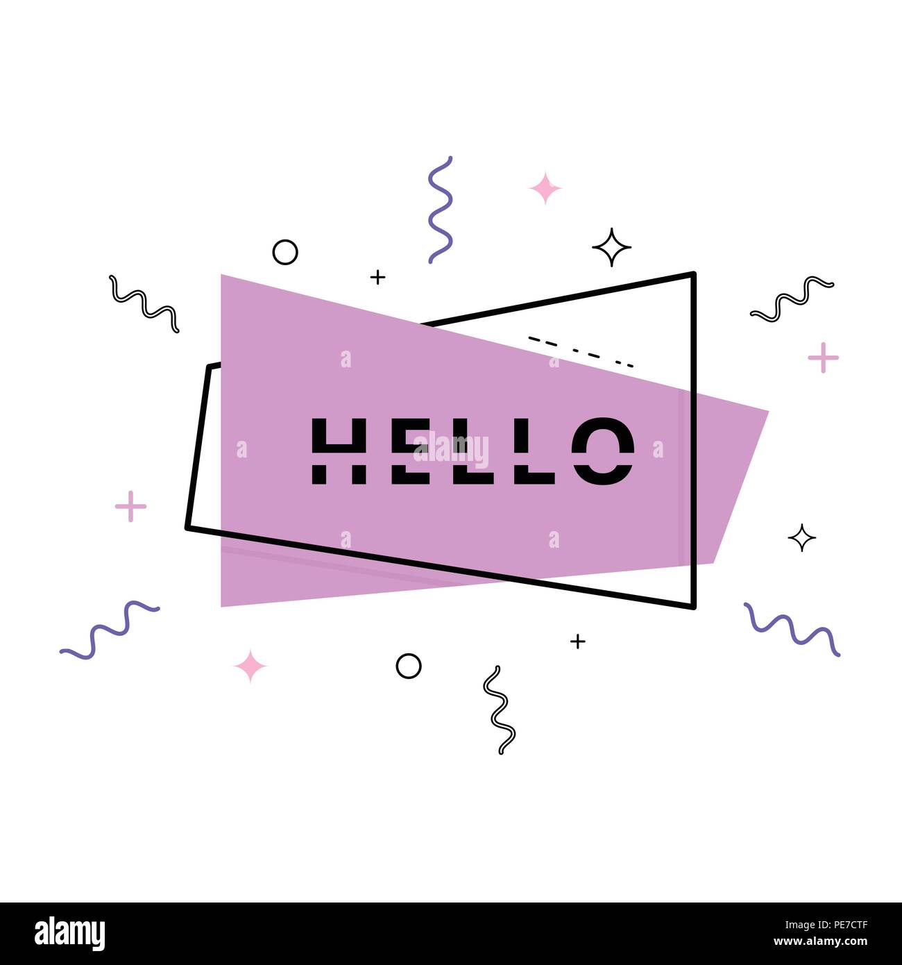 Hello card isolated on white background. Vector illustration Stock ...