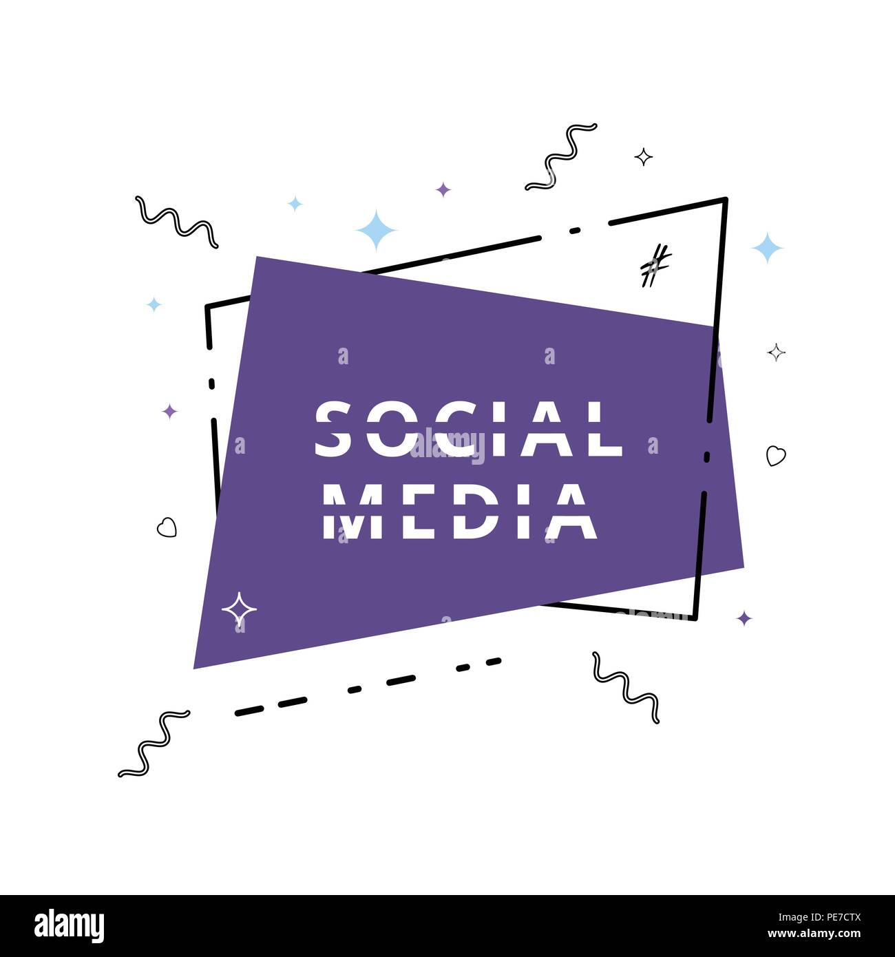 Social Media card isolated on white background. Vector illustration ...